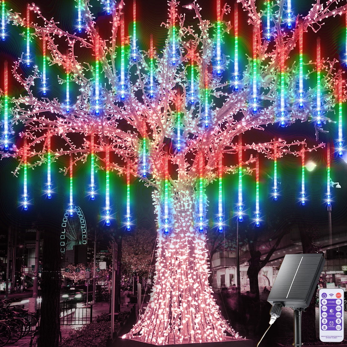Meteor Shower Rain Lights, 8 Tube 288 LED Waterproof Icicle Snow Fall ...