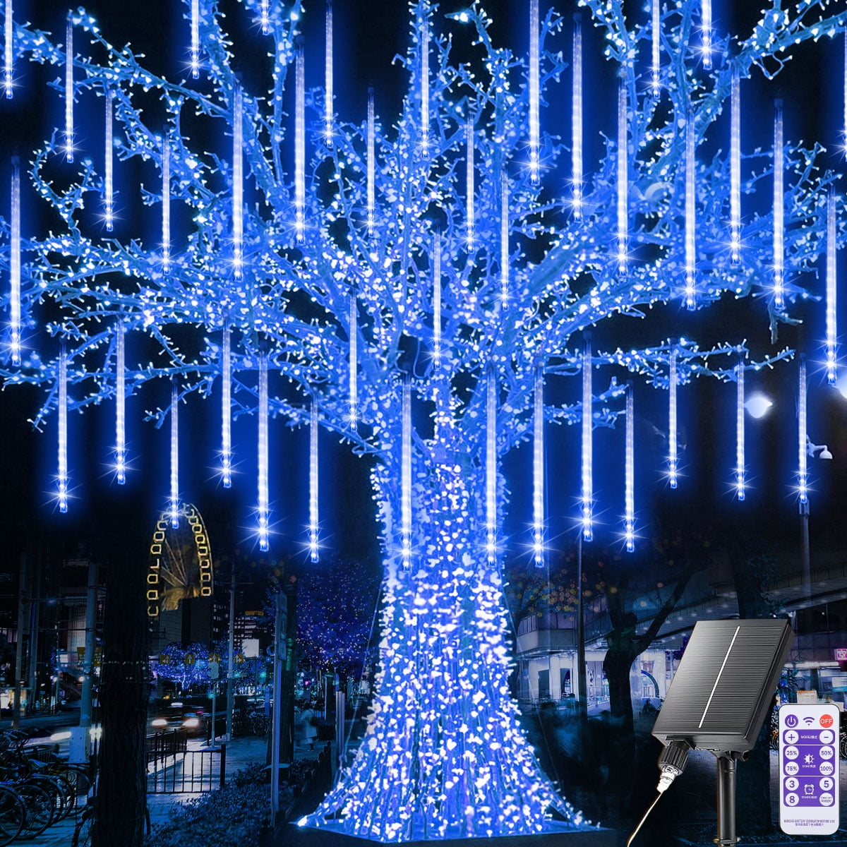 Meteor Shower Rain Lights, 10 Tube 540 LED Waterproof Icicle Snow Fall ...