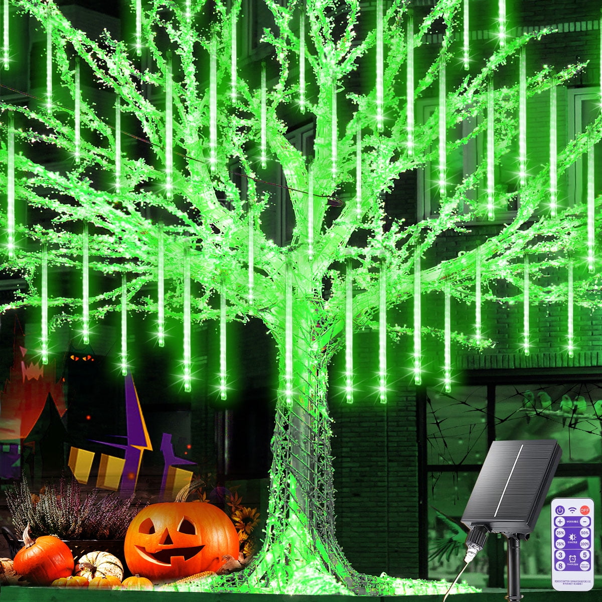 Outdoor Meteor Shower Lights, 11.8 Inch 8 Tube 192 LEDs Meteor Light ...