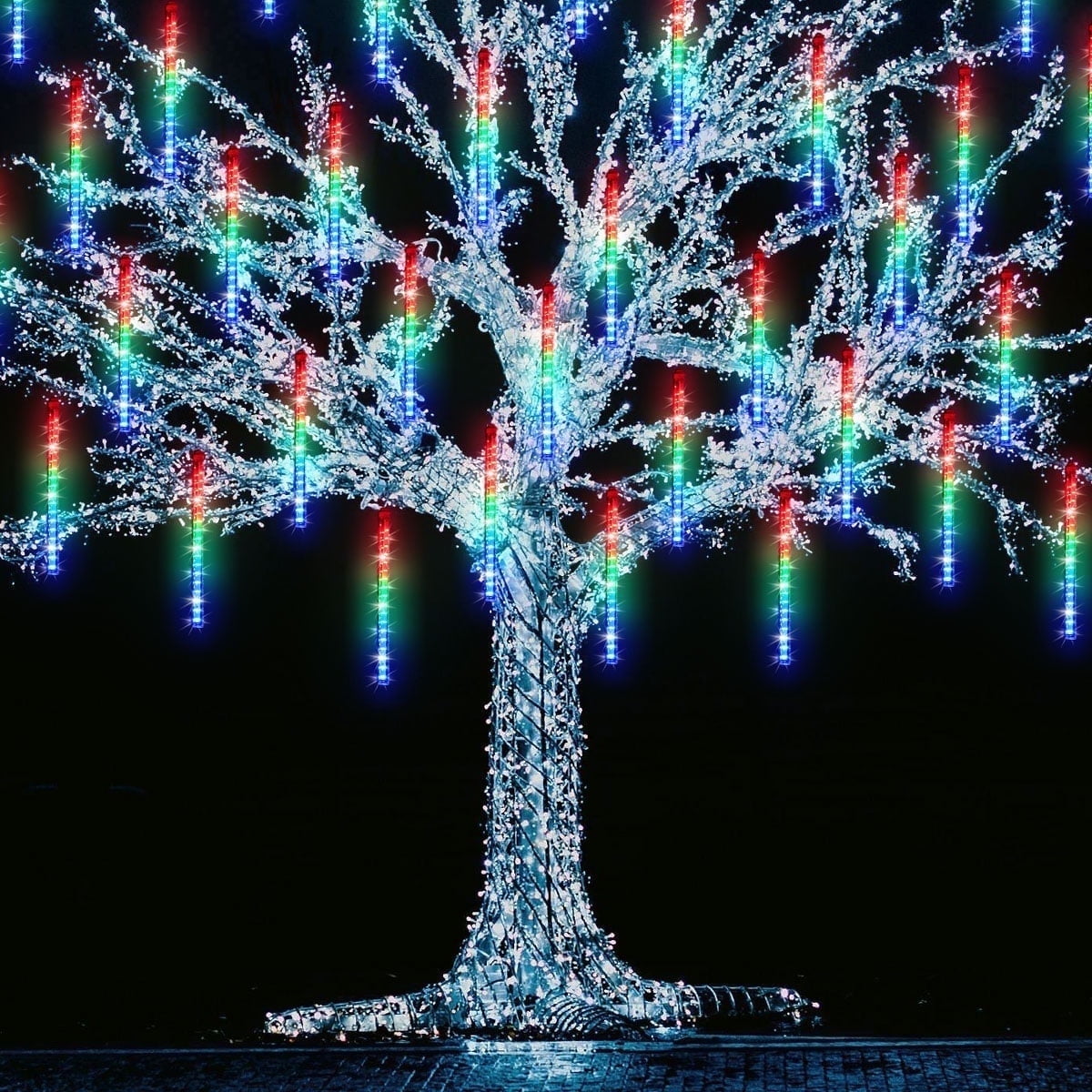 Meteor Shower Rain Lights, 20 inch 10 Tube 540 LED Falling Raindrop ...