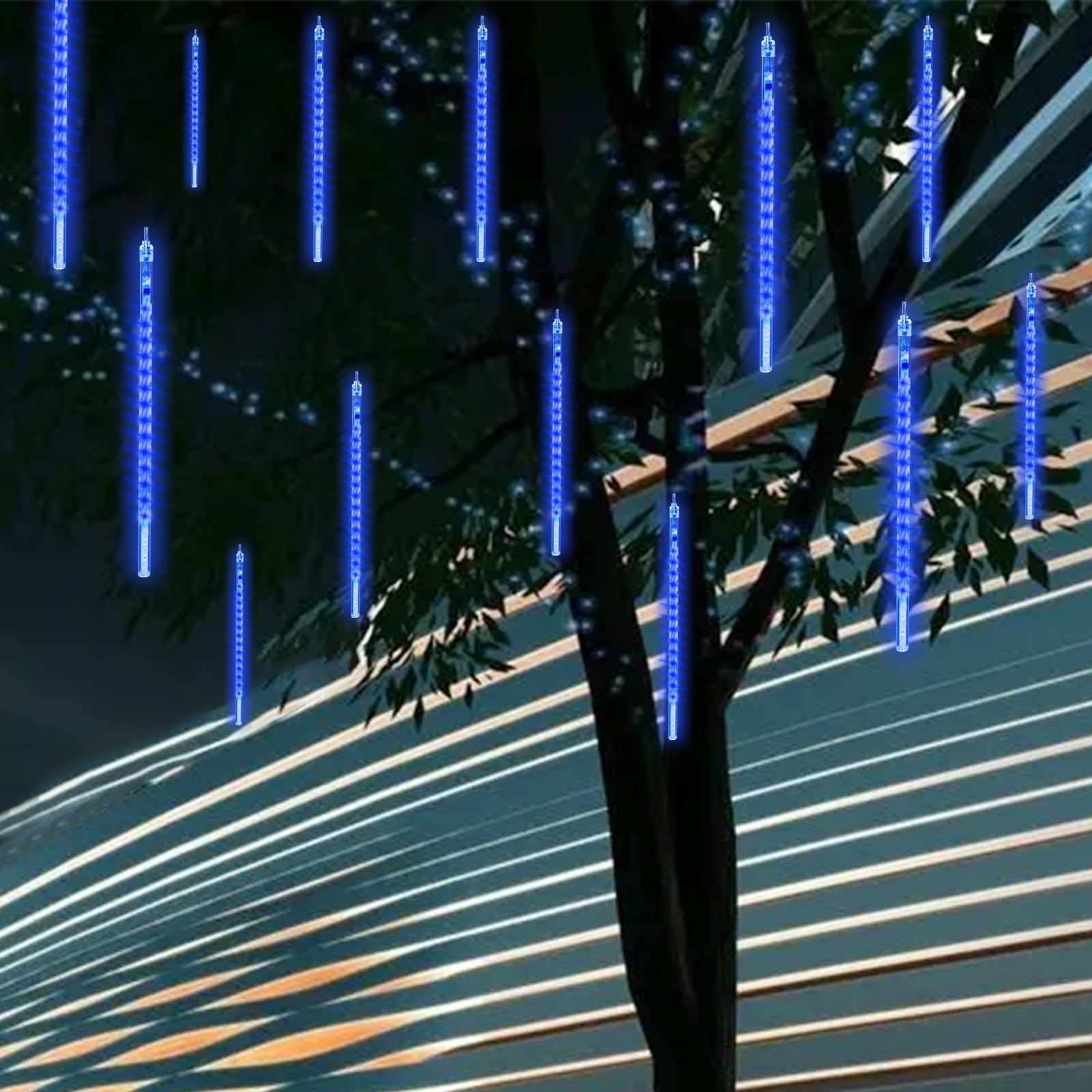 Meteor Shower Rain Lights, Outdoor 30cm 10 Tube 360 LED Falling Drop ...