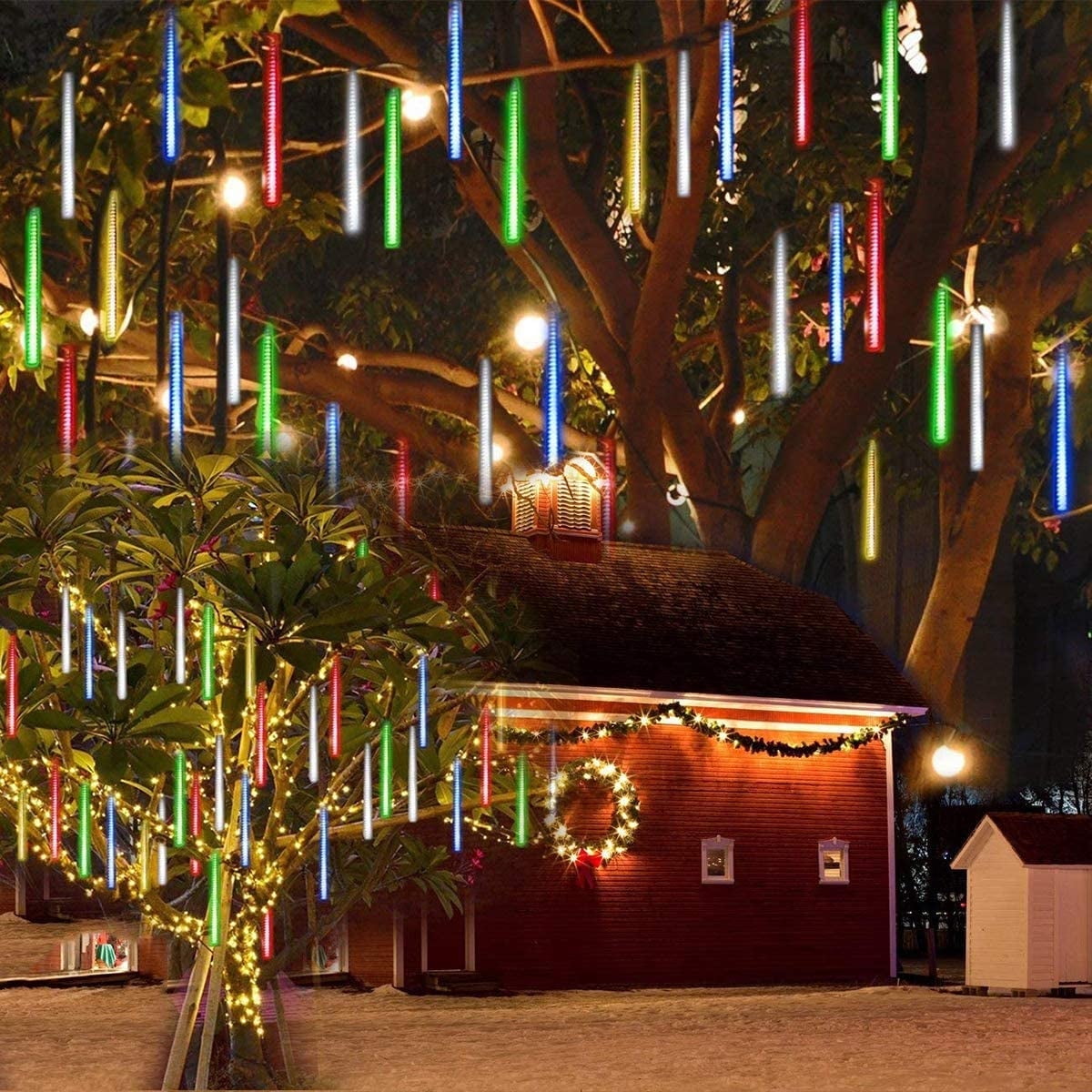 TiokMc Meteor Shower Rain Lights, 50cm 10 Tubes 540 LED Icicle Snow ...