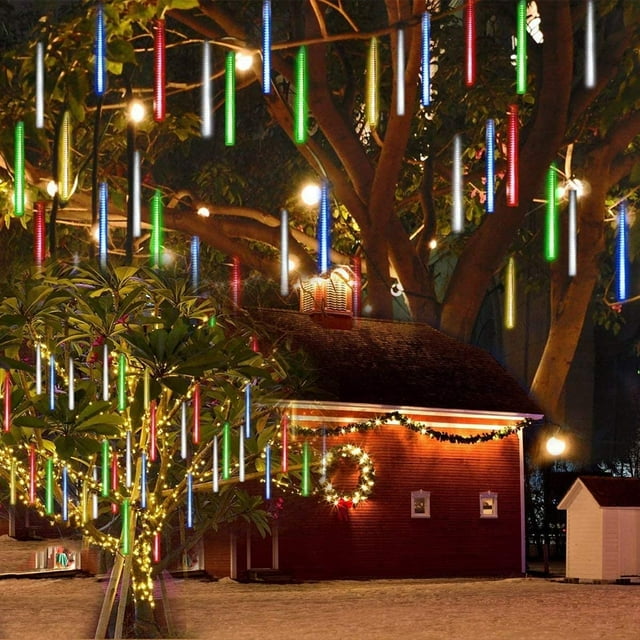 Multicolor Meteor Shower Rain Lights, 540 LED Icicle Snow Falling ...