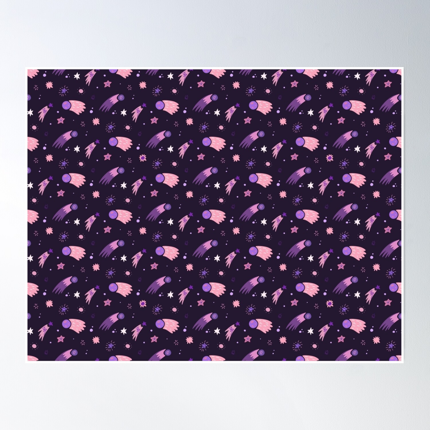 Meteorites And Shooting Stars Poster Wall Art, Modern Wall Decor, 12x18 ...