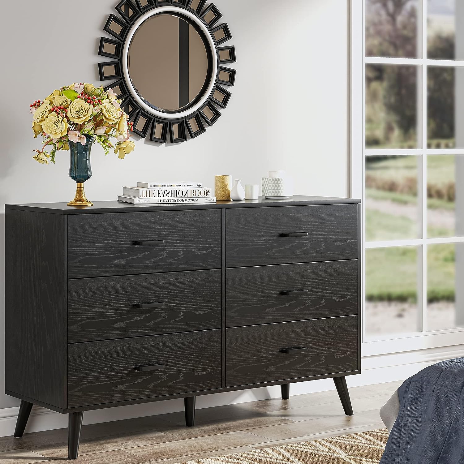 Novogratz Otis Mid-Century Modern 3-Drawer Chest, Dark Walnut - Walmart.com