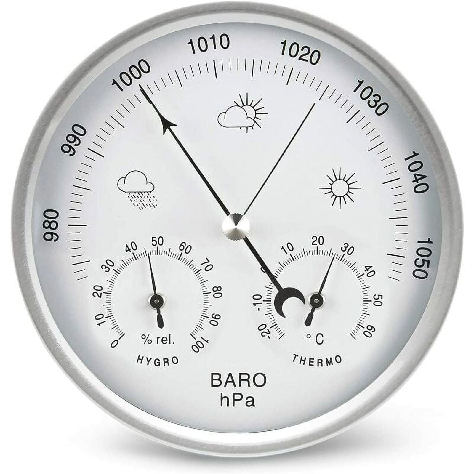 Meteorological Station Analog Dial Pressure Gauge With Thermometer And ...