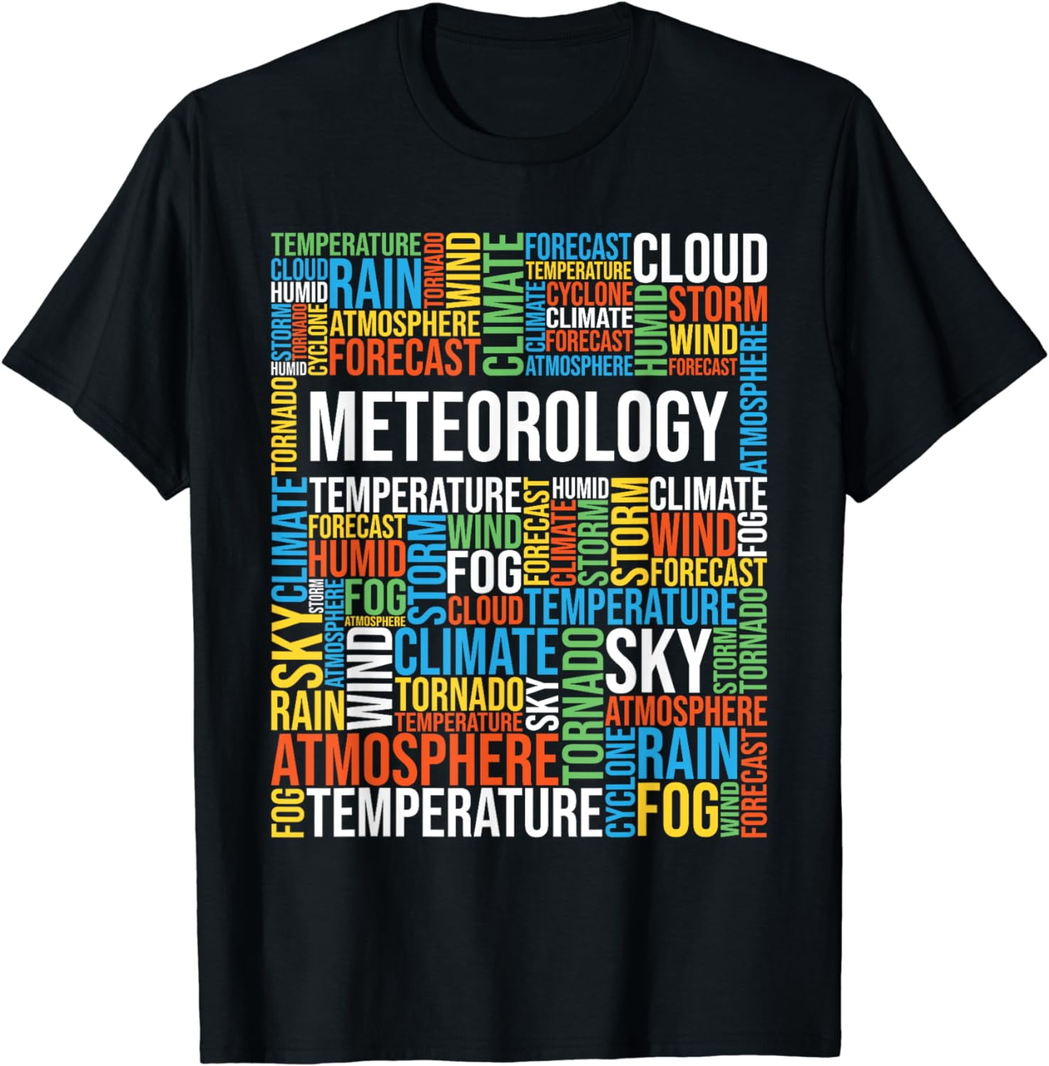 Meteorology - Word Cloud Meteorologist Weather Forecasting T-Shirt ...