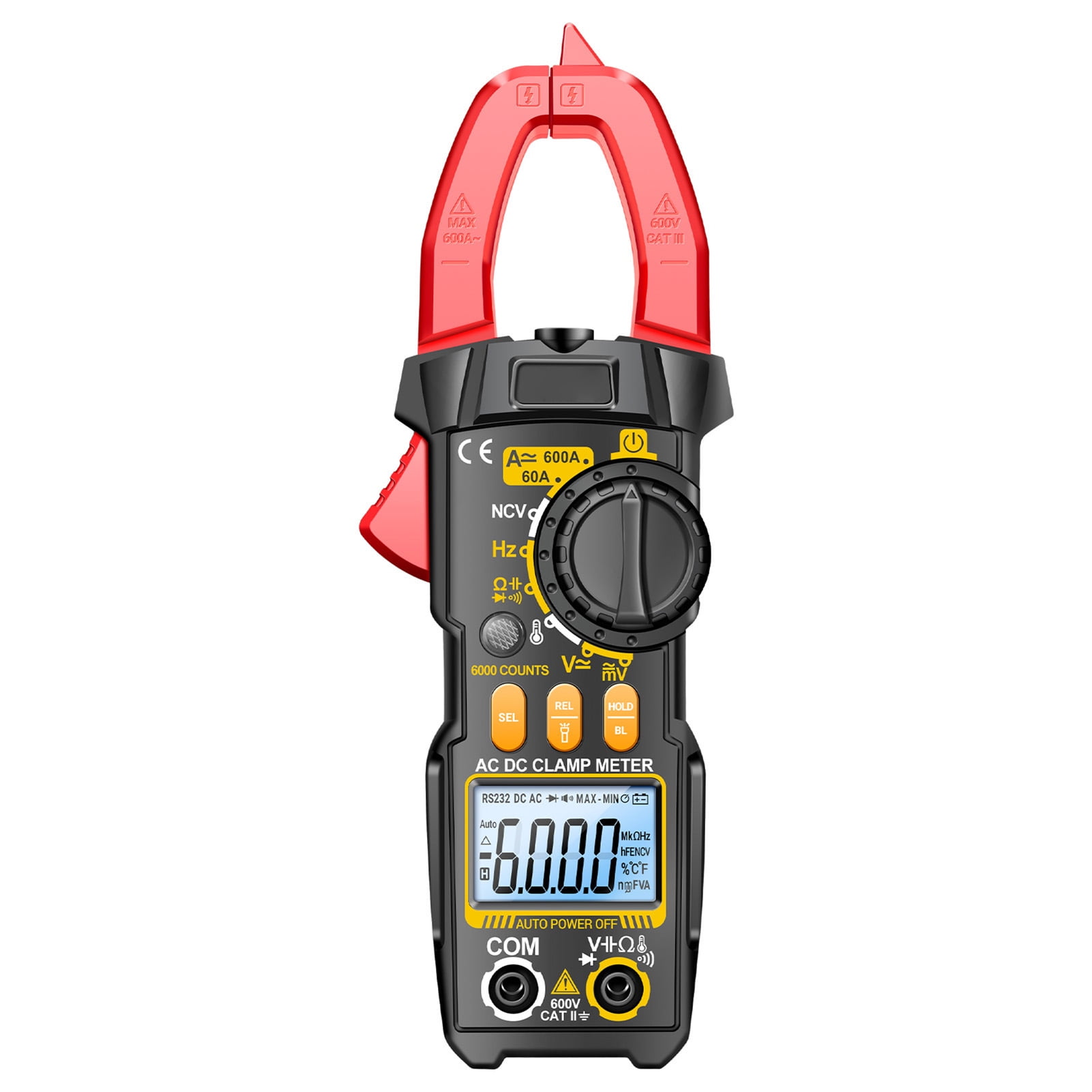 Meter Digital Multimeter 6000 Counts High Accuracy AC DC Clamp Meter ...
