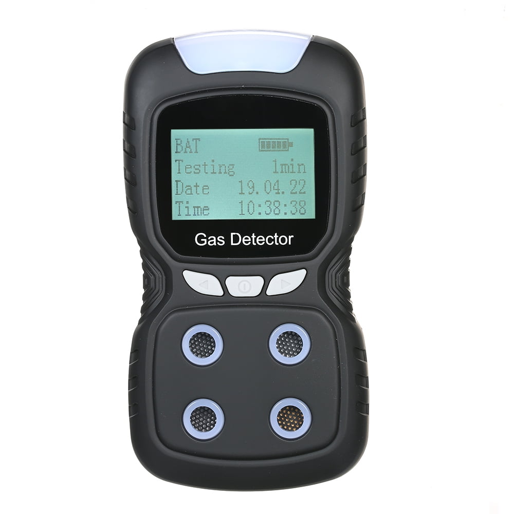 Portable 4 in 1 Gas Monitor Tester Analyzer, Rechargeable Meter Gas ...