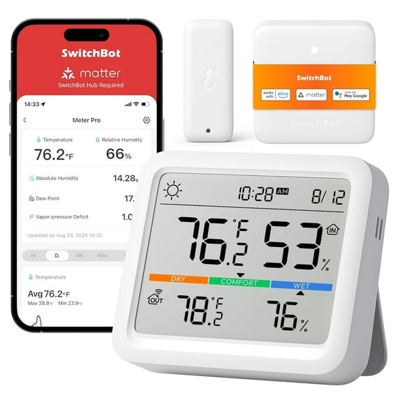 Meter Pro, Digital Hygrometer & Thermometer - Wireless Indoor ...