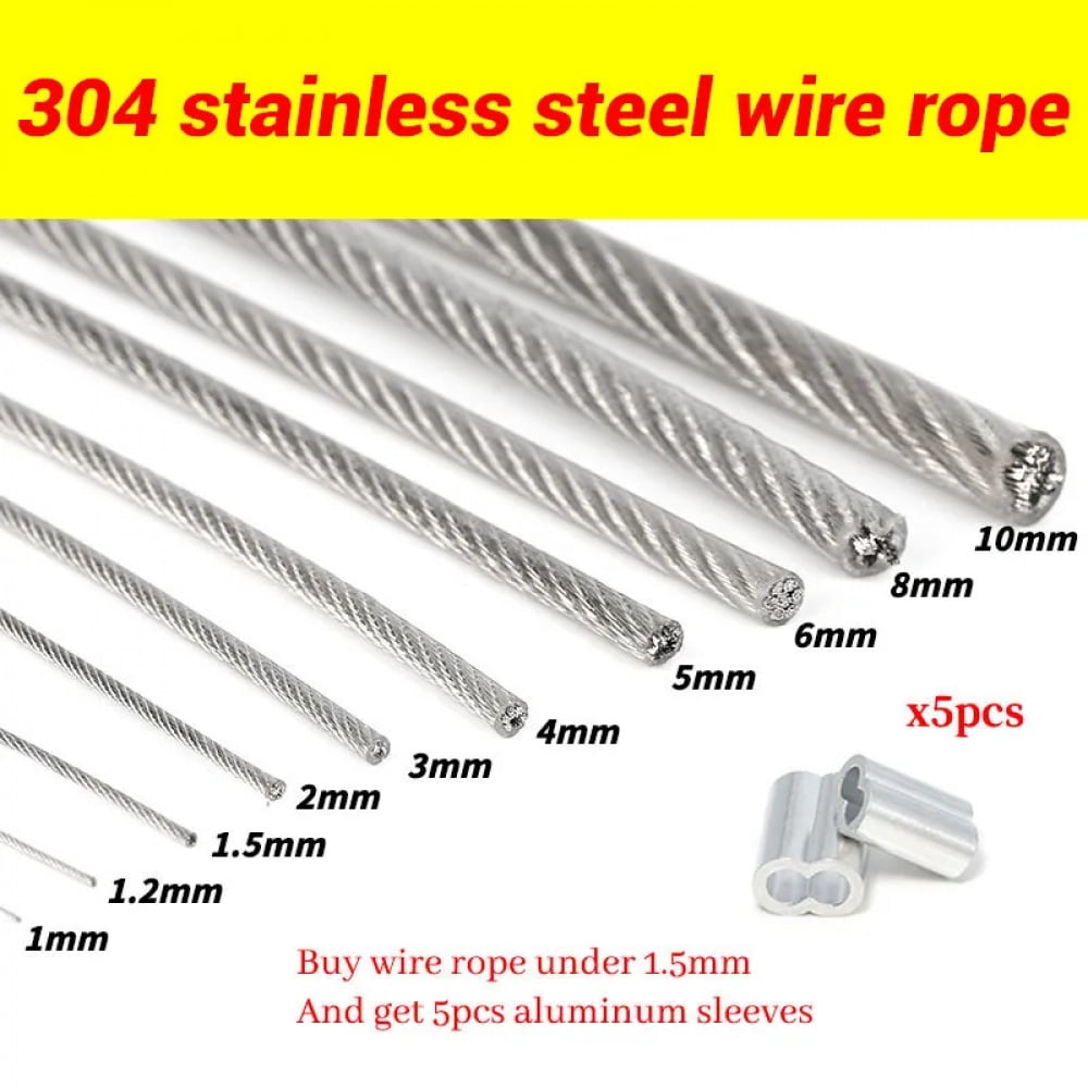 Meter Steel wire rope with PVC Coated Flexible Soft Transparent Cable ...