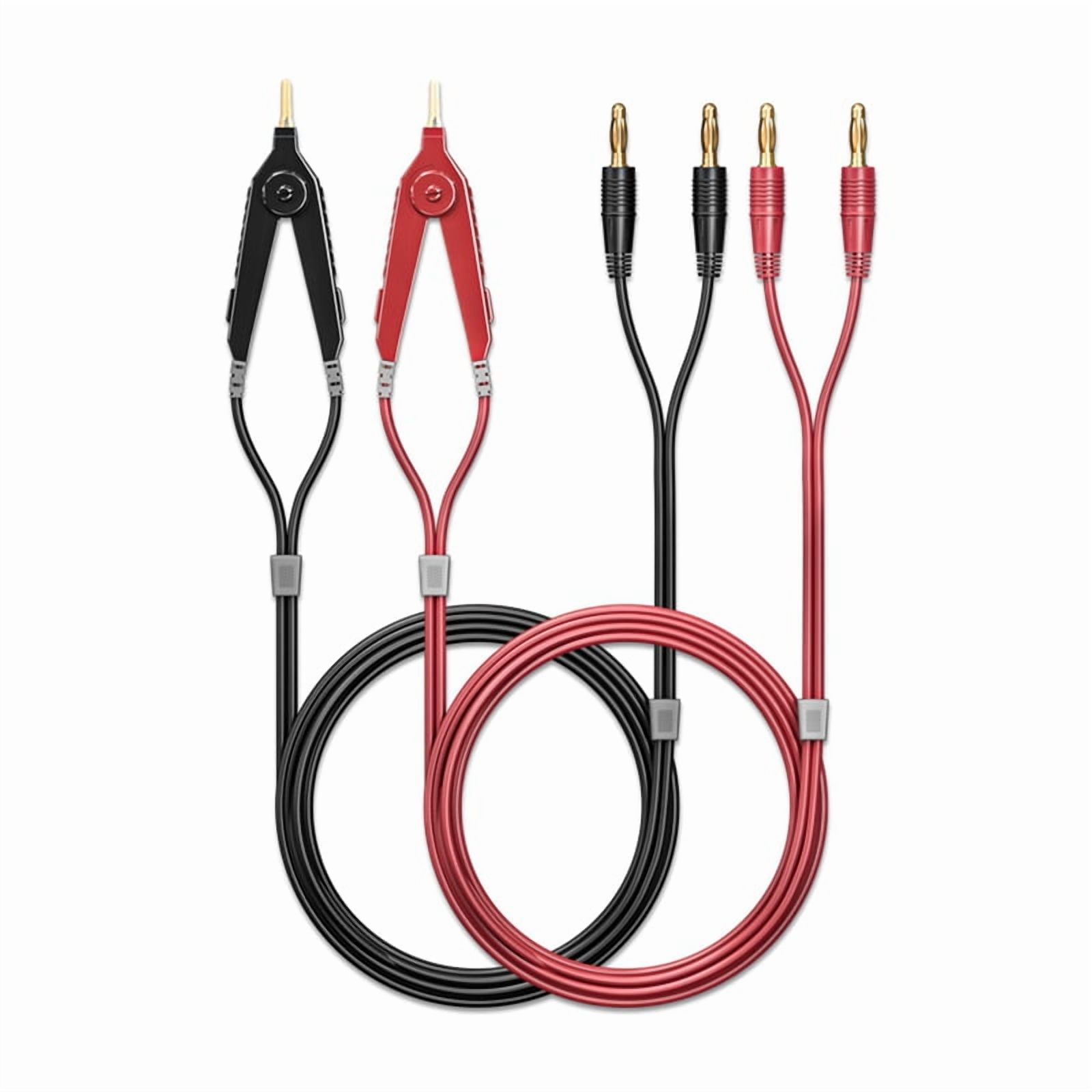 Meter Test Leads Terminal Kelvin Clips Cable Wires to 4mm Banana Plugs ...