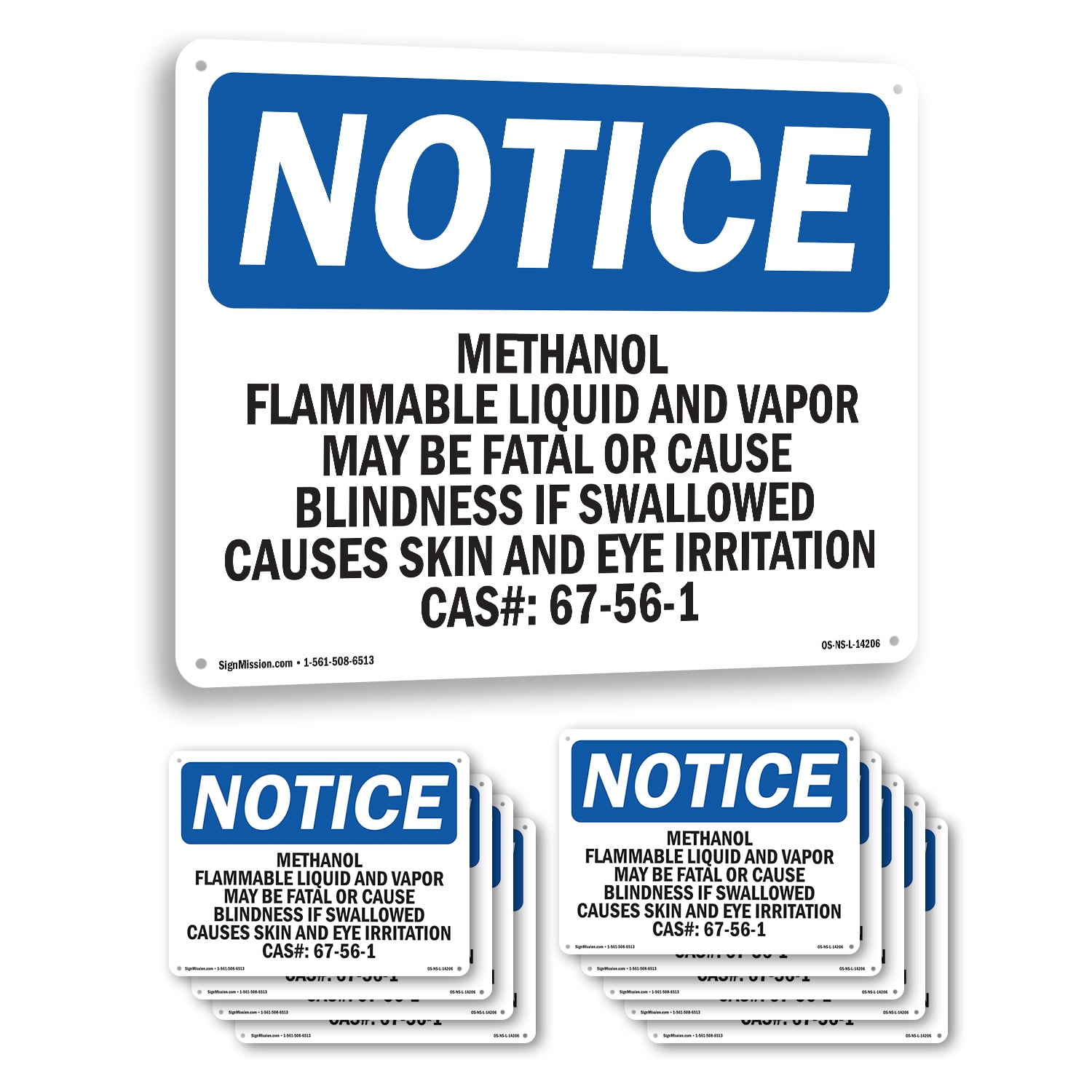 Methanol Flammable Liquid And Vapor May OSHA Notice Rigid Plastic Sign ...