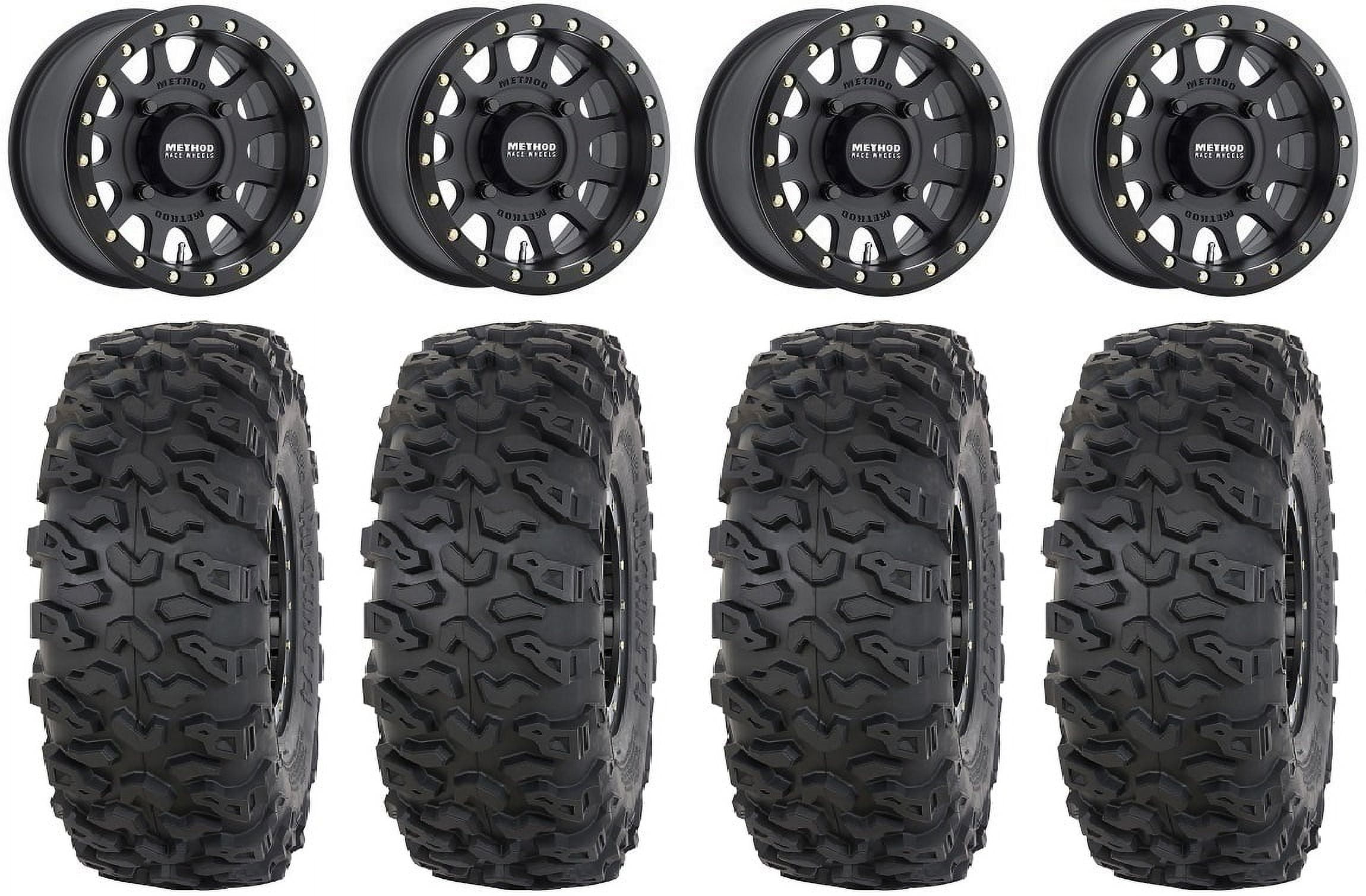 Method 401 Bdlk 14" Wheels Bk 4+3 28" Roctane T4 Tires Can-Am Commander ...