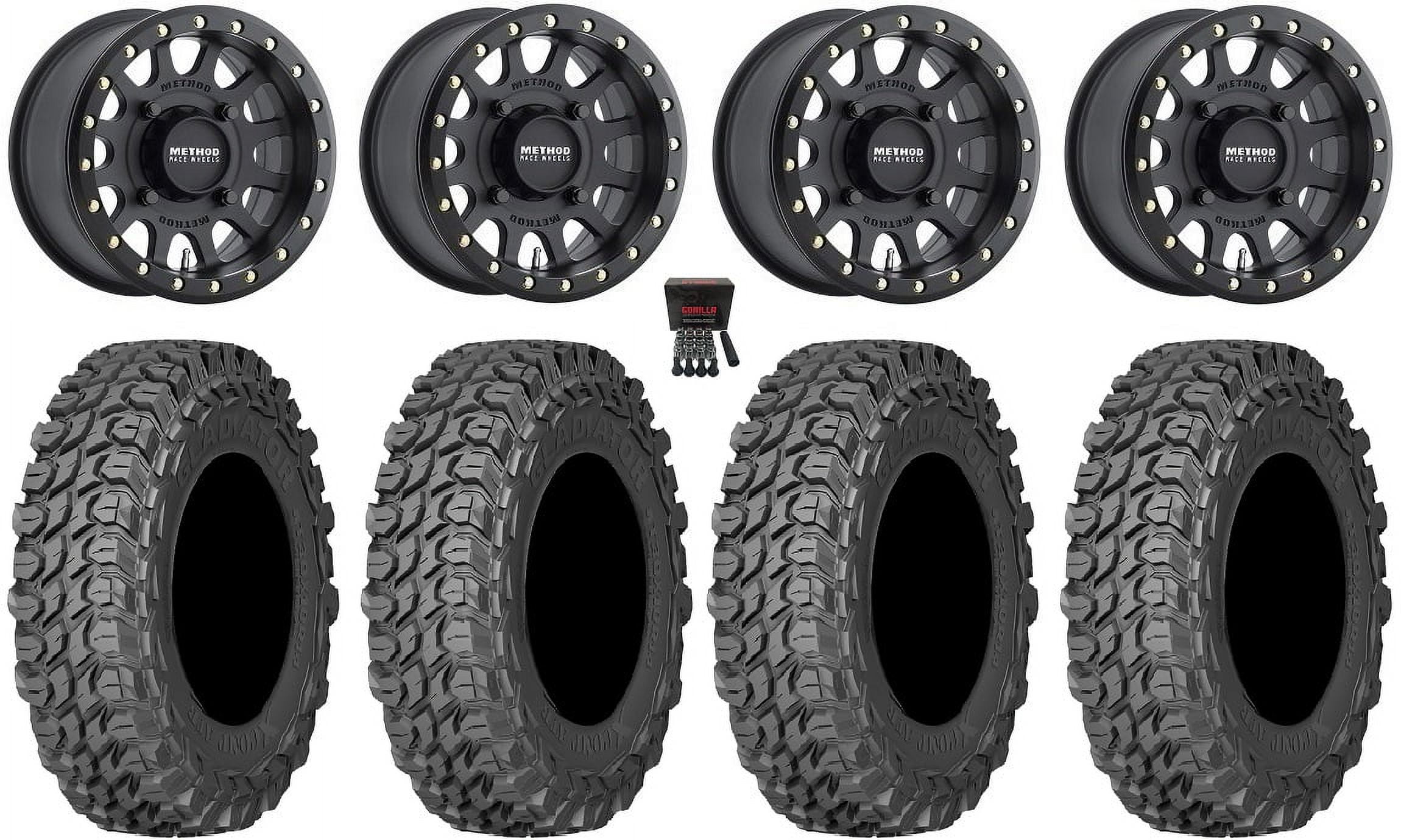 Method 401 Bdlk 14" Wheels Bk 4+3 30" X Comp ATR Tires Sportsman RZR ...