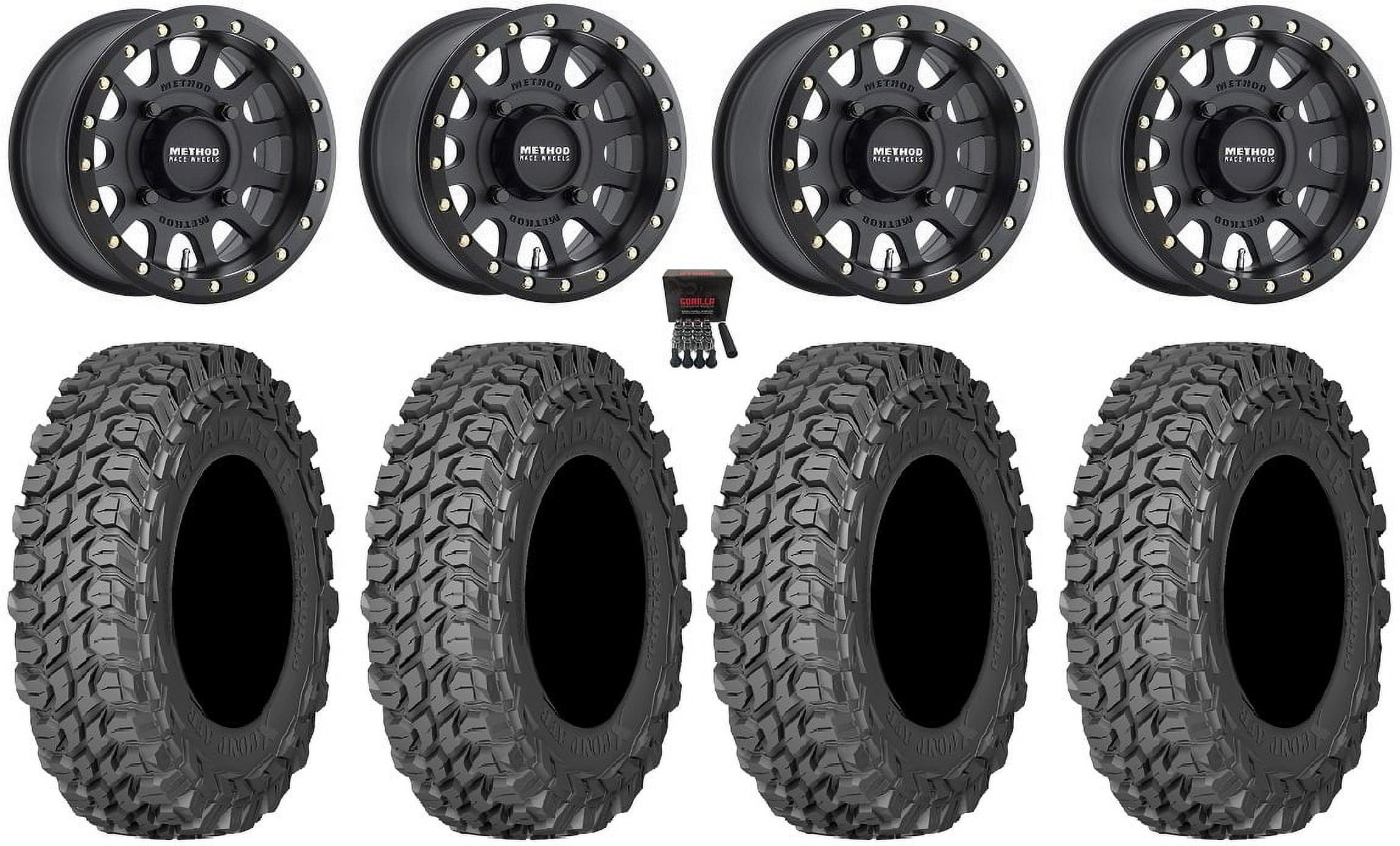 Method 401 Bdlk 14" Wheels Bk 5+2 32" X Comp ATR Tires Sportsman RZR ...