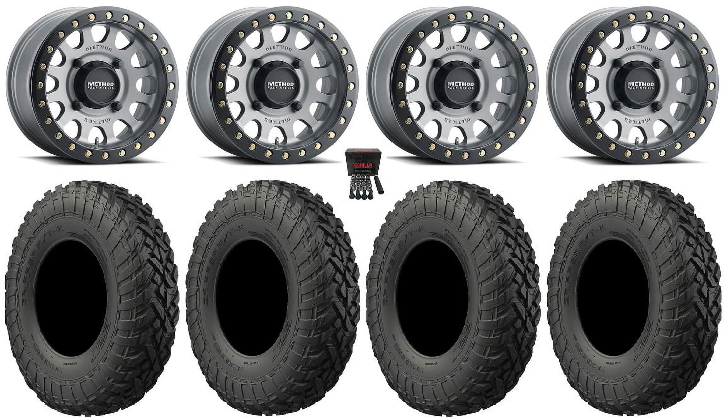 Method 401 Bdlk 14" Wheels Ti 4+3 32" Gripper T/R/K Tires Sportsman RZR ...