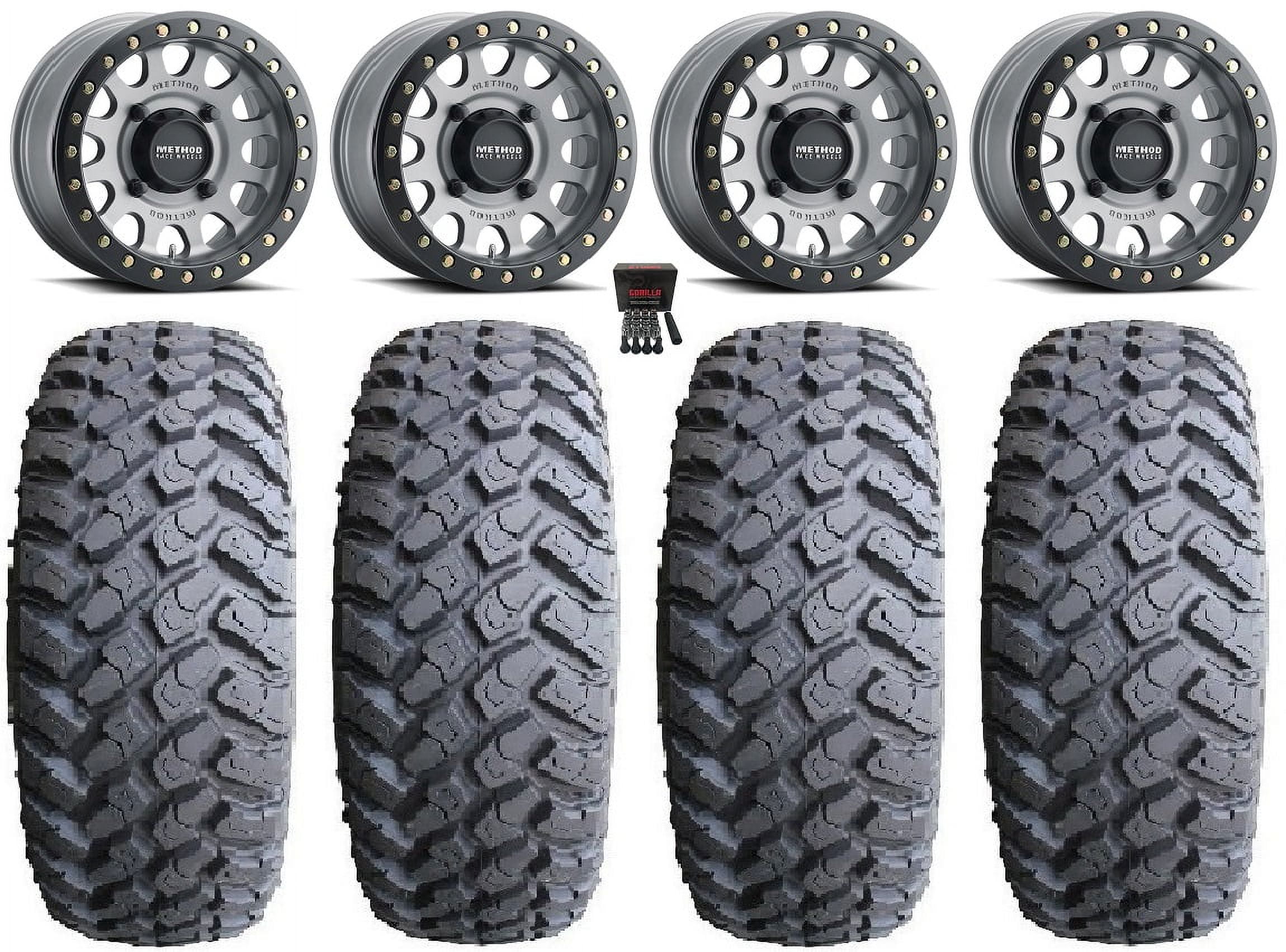 Method 401 Bdlk 14" Wheels Titanium 4+3 28" MotoHammer Tires Polaris ...