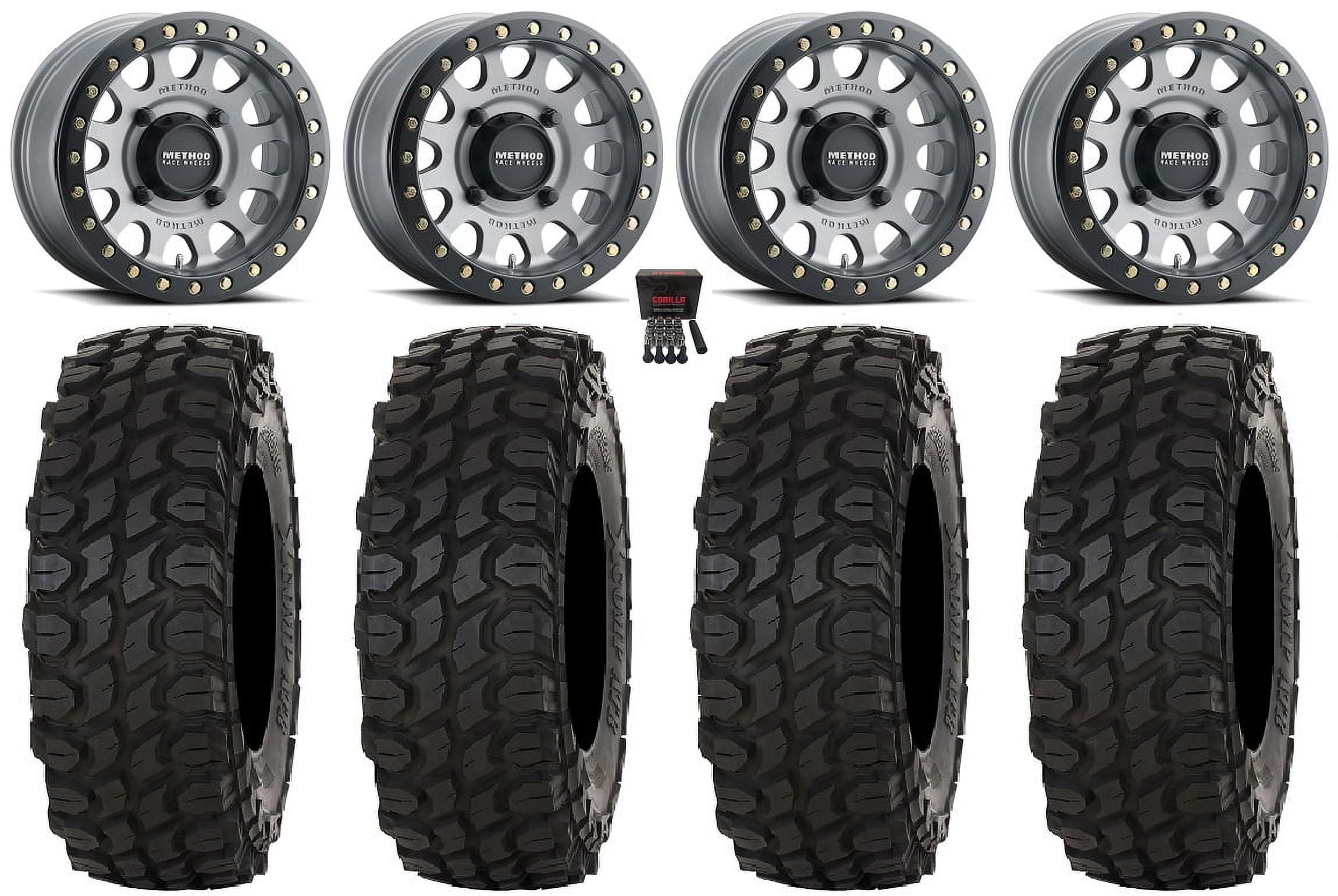 Method 401 Bdlk 14" Wheels Titanium 4+3 30" XComp ATR Tires Sportsman ...
