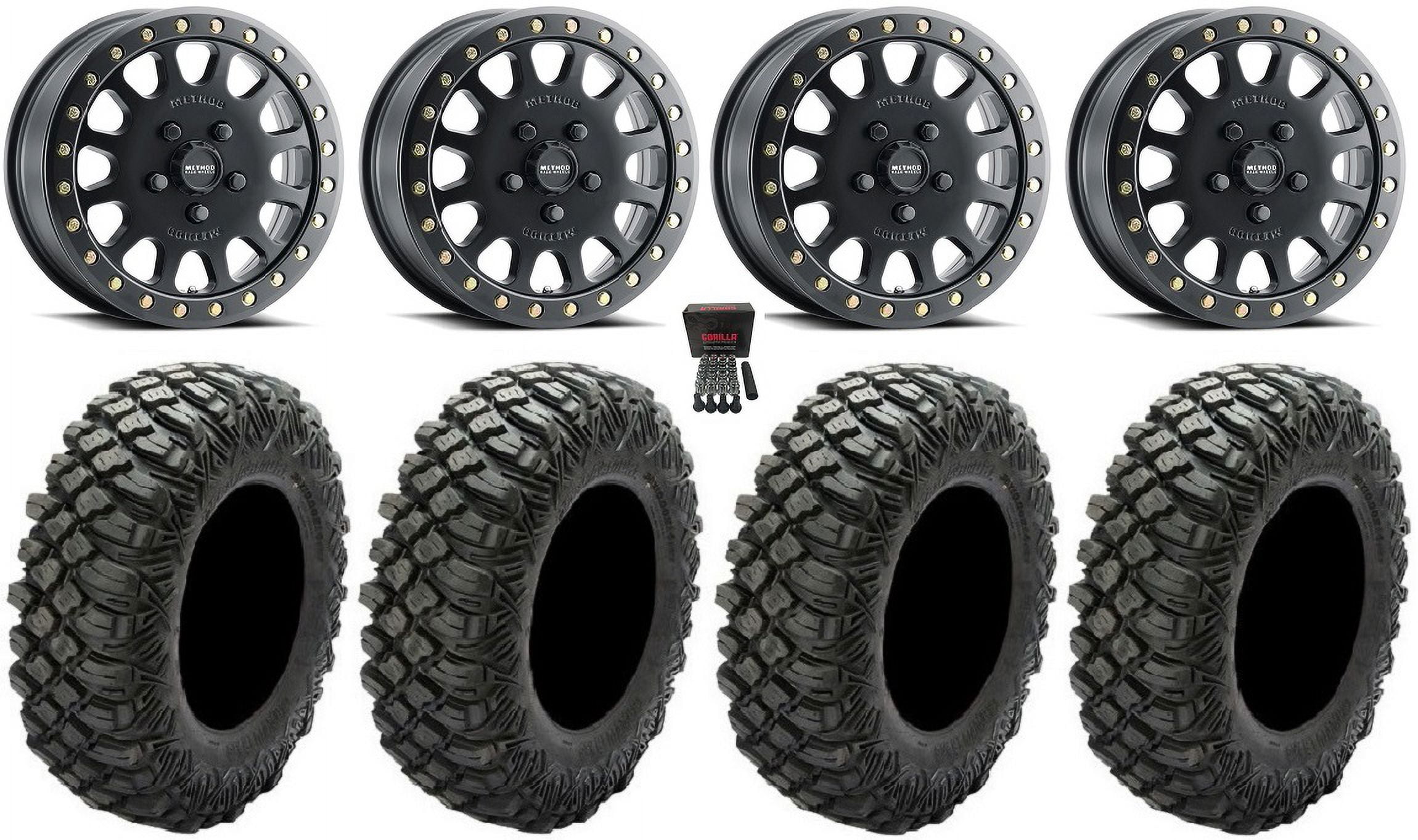 Method 401 Bdlk 15" Wheels 5+1 32" Crawler XR Tires Polaris RZR Turbo R ...