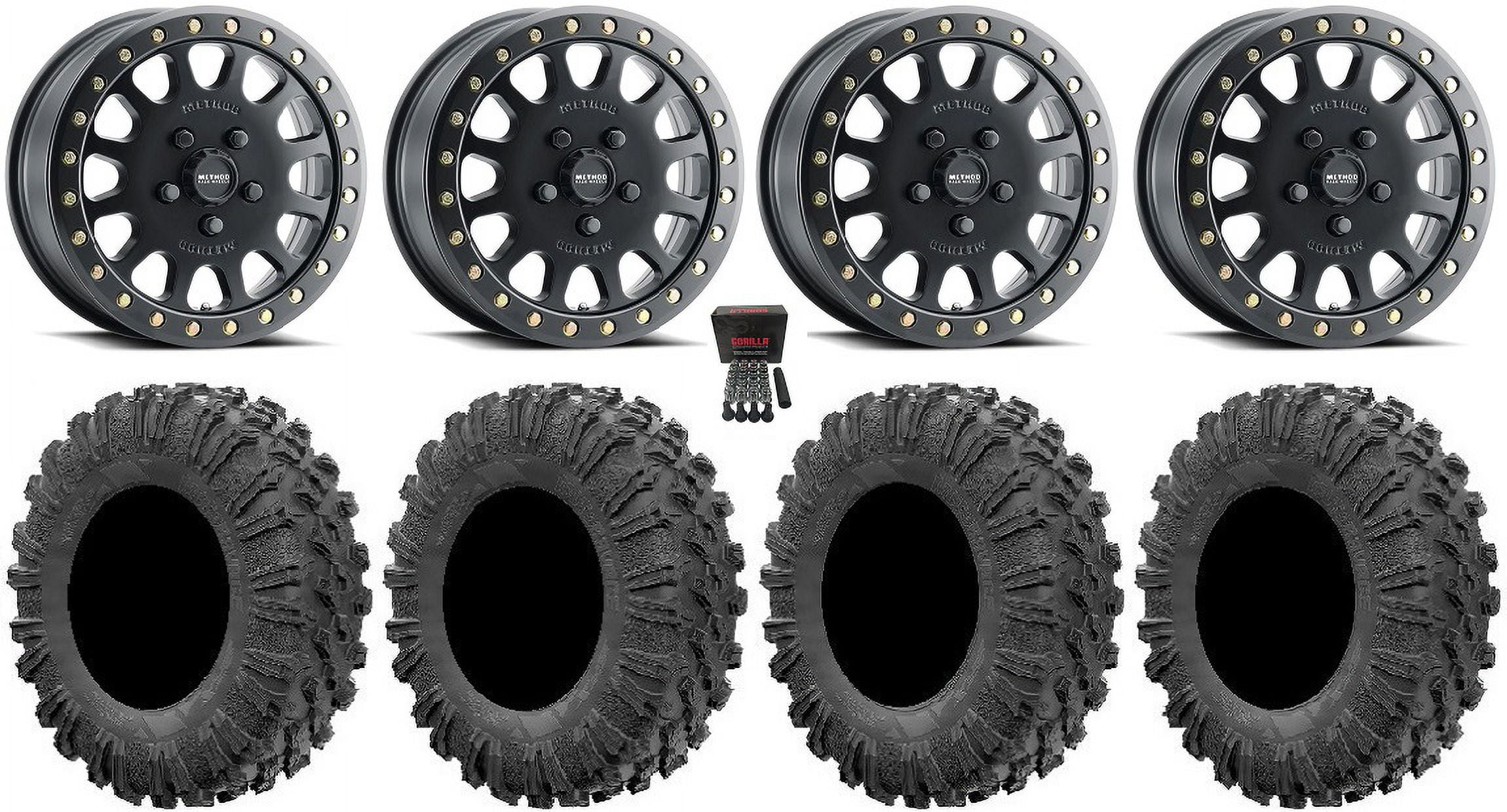 Method 401 Bdlk 15" Wheels 5+1 32" MotoRavage Tires Polaris RZR Turbo R ...