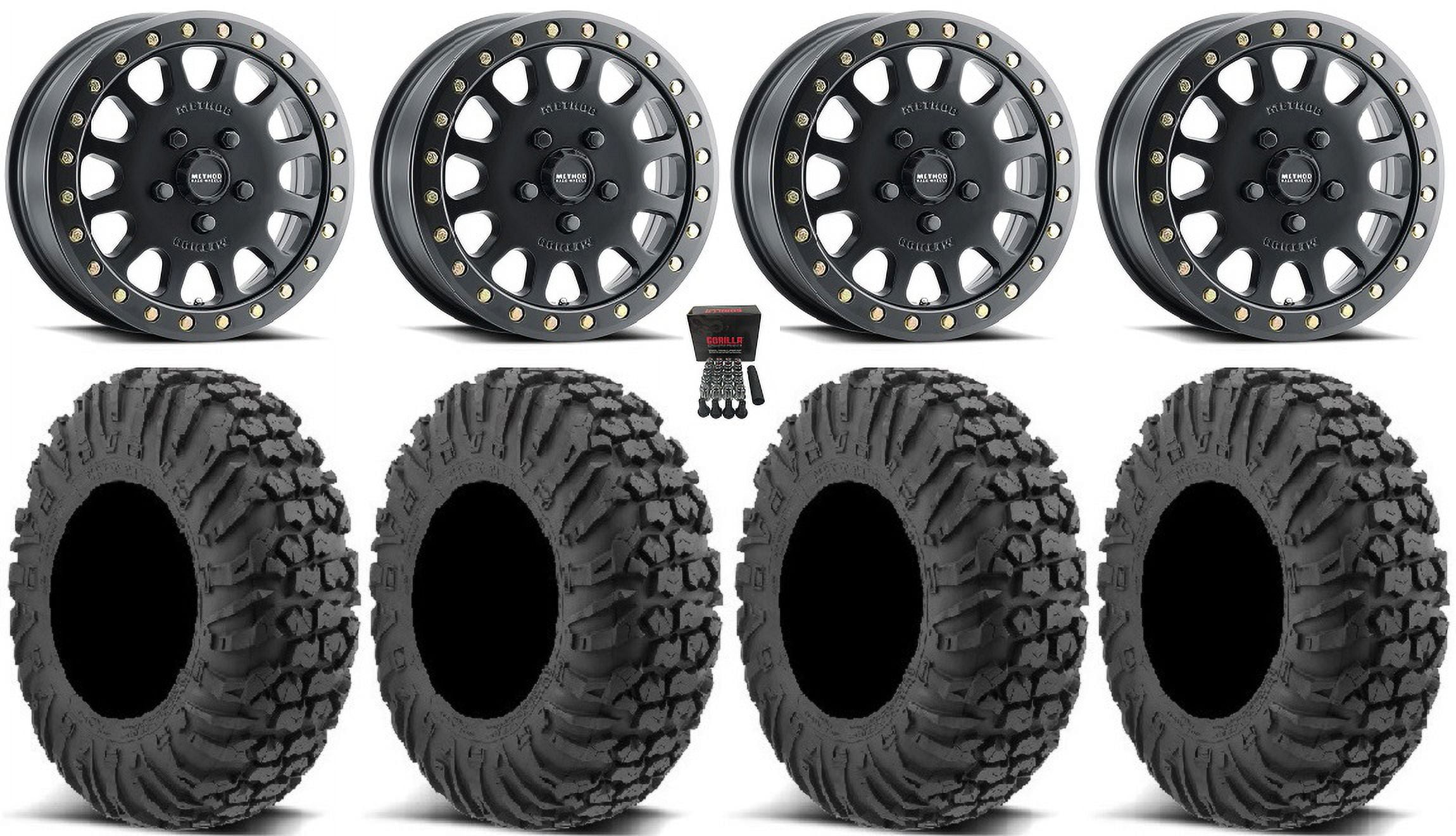 Method 401 Bdlk 15" Wheels 5+1 32" MotoVator Tires Polaris RZR Turbo R ...