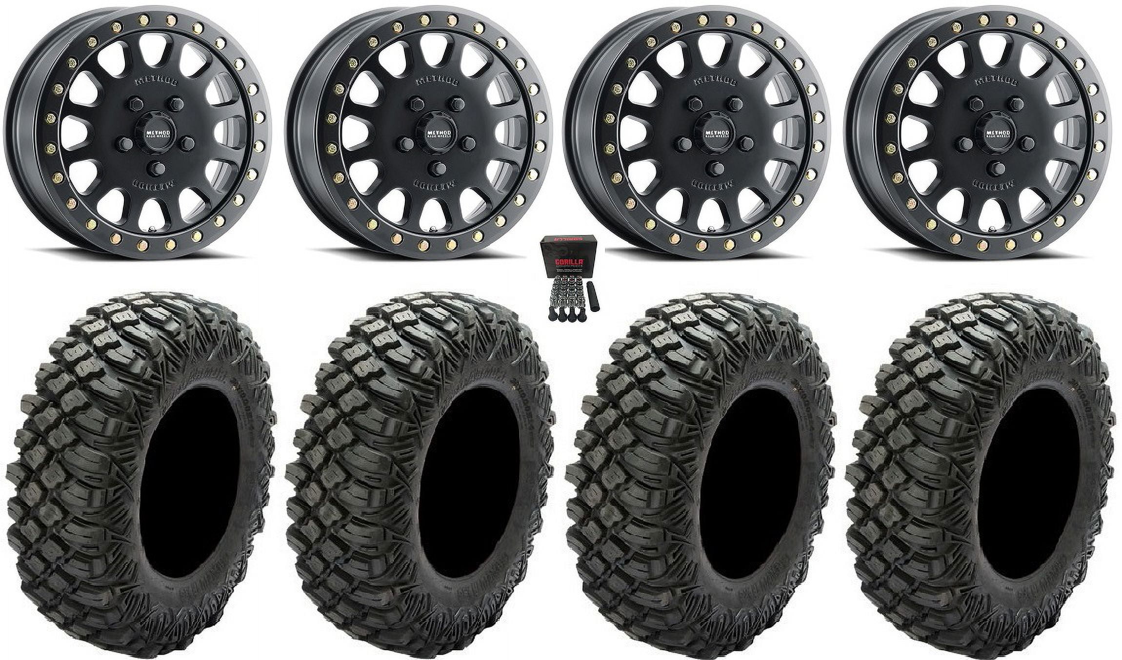 Method 401 Bdlk 15" Wheels 5+1 35" Crawler XG Tires Polaris RZR Turbo R ...