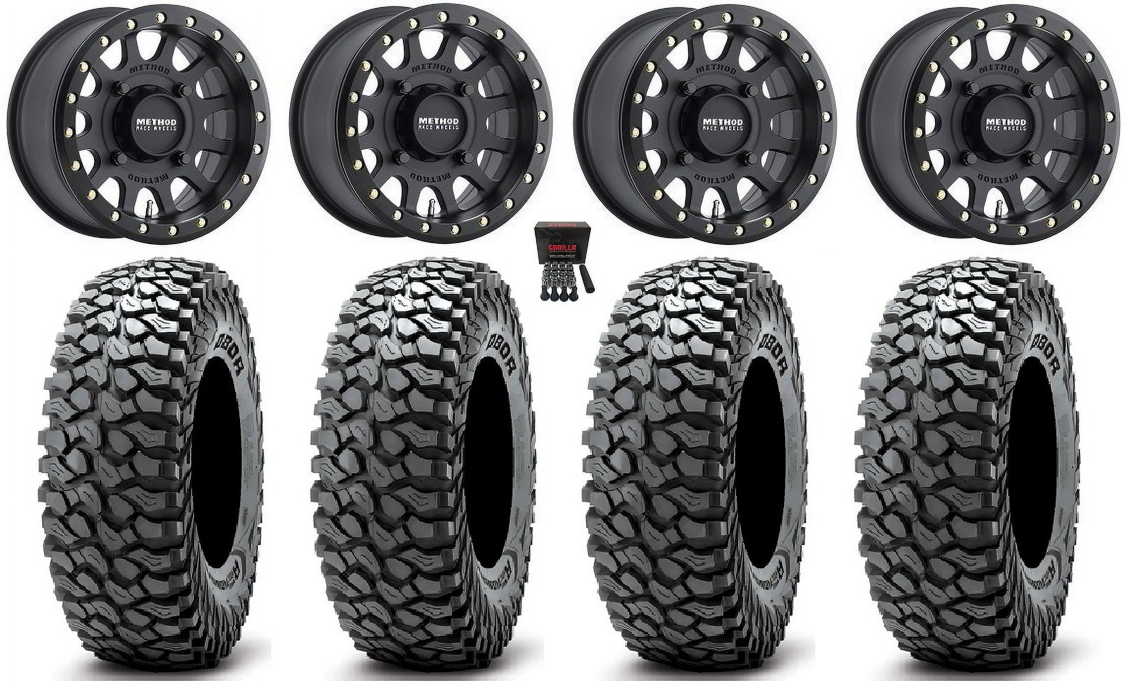 Method 401 Bdlk 15" Wheels Bk 4+3 32" RocScraper Tires Sportsman RZR ...