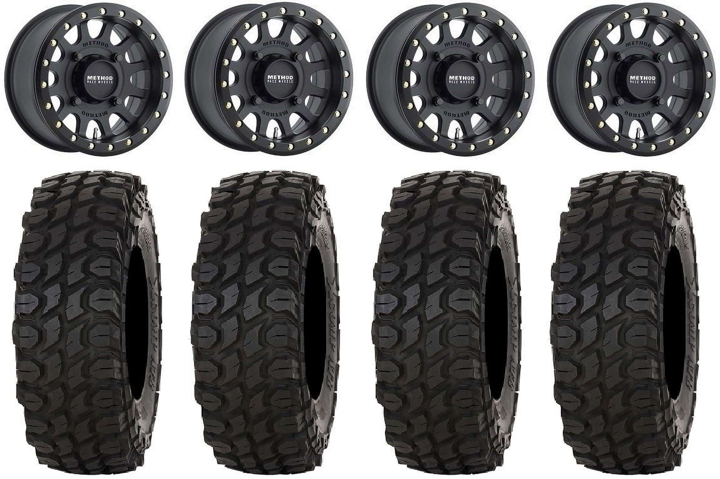 Method 401 Bdlk 15" Wheels Bk 4+3 35" XComp ATR Tires Sportsman RZR ...