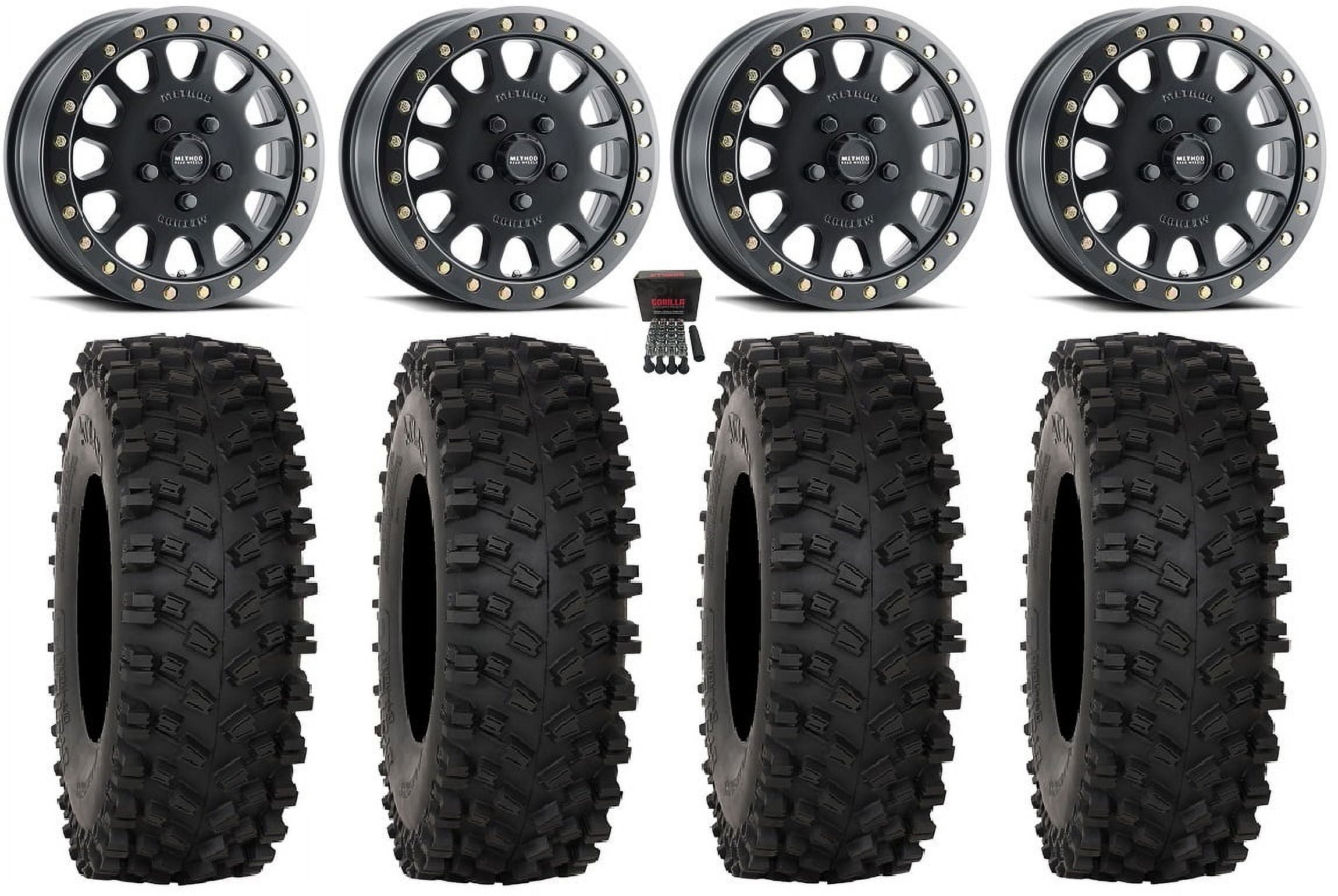 Method 401 Bdlk 15" Wheels Bk (5+1) 33" ATX470 Tires Polaris RZR Turbo ...
