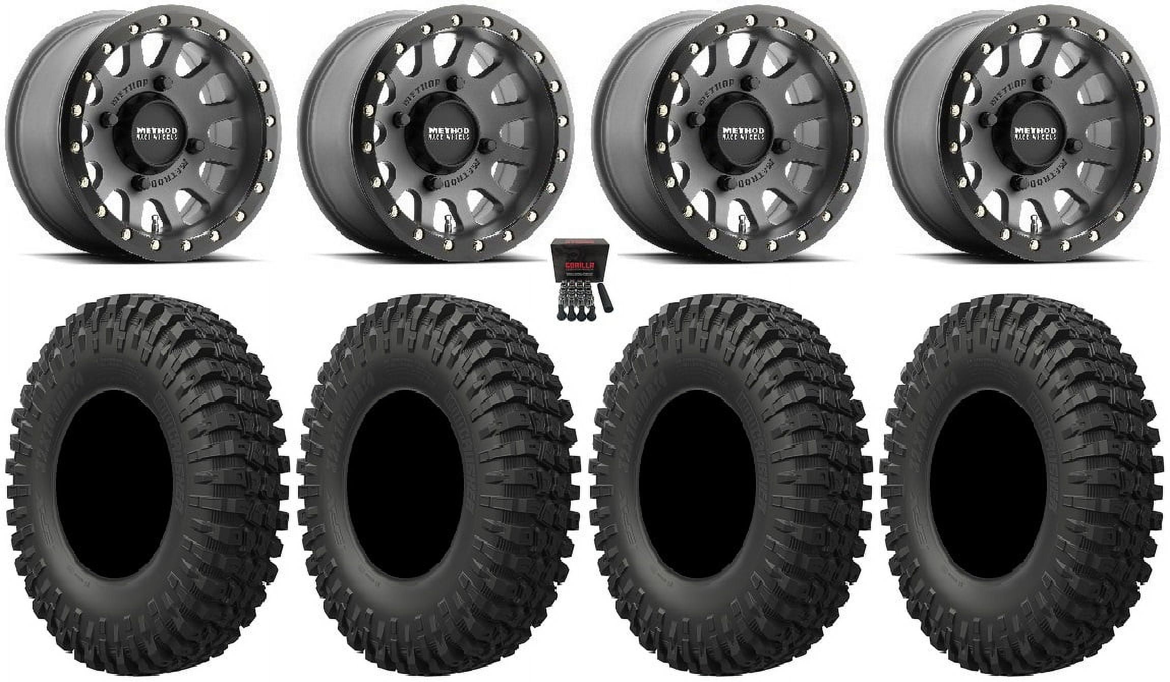 Method 401 Bdlk 15" Wheels Ti 33" MotoCrusher Tires Sportsman RZR ...