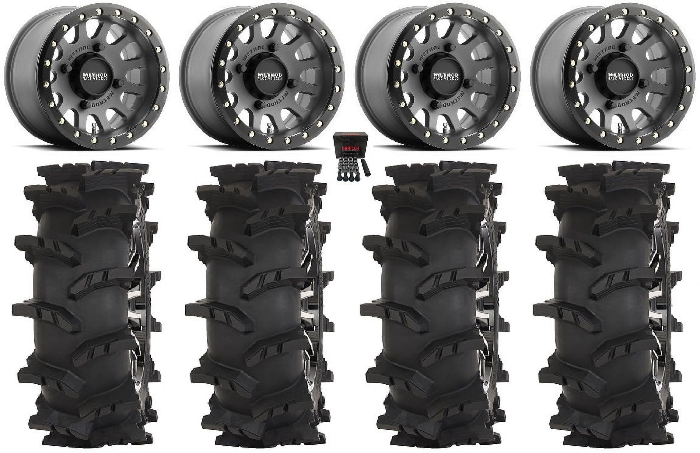 Method 401 Bdlk 15" Wheels Ti 33" Outlaw Max Tires Can-Am Maverick X3 ...