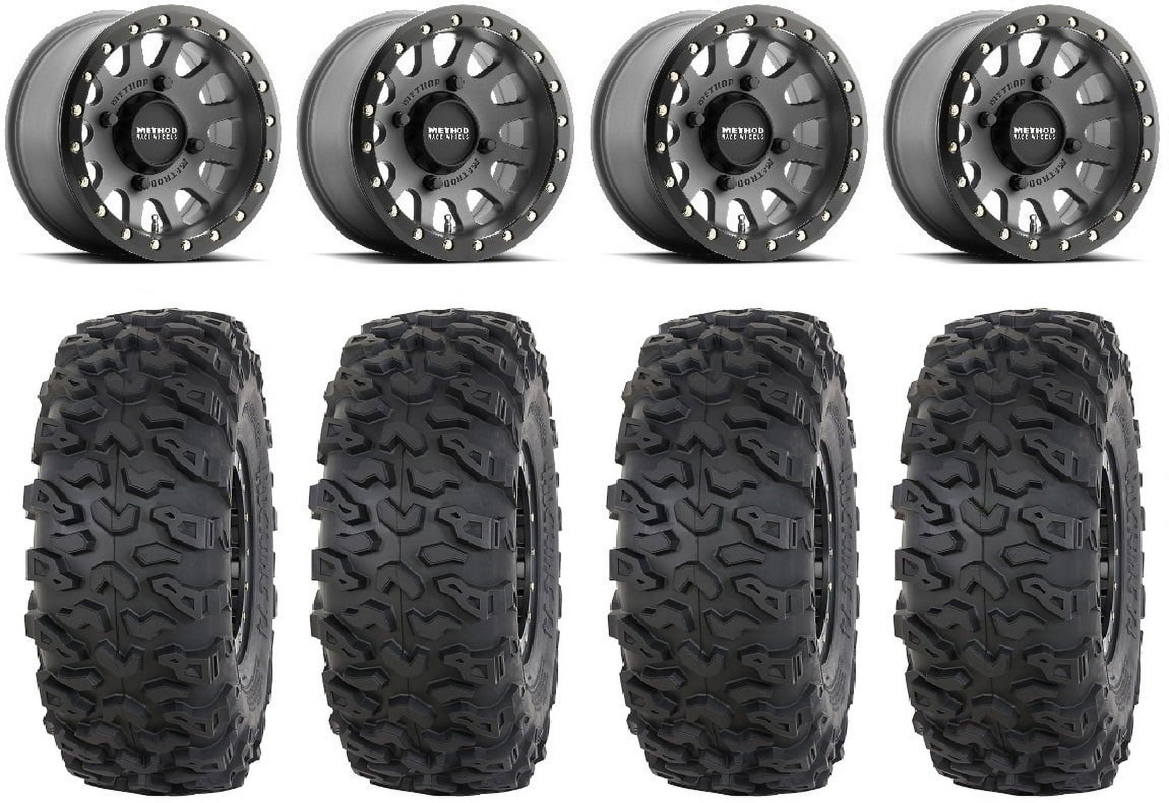 Method 401 Bdlk 15" Wheels Ti 33" Roctane T4 Tires Polaris RZR XP 1000 ...