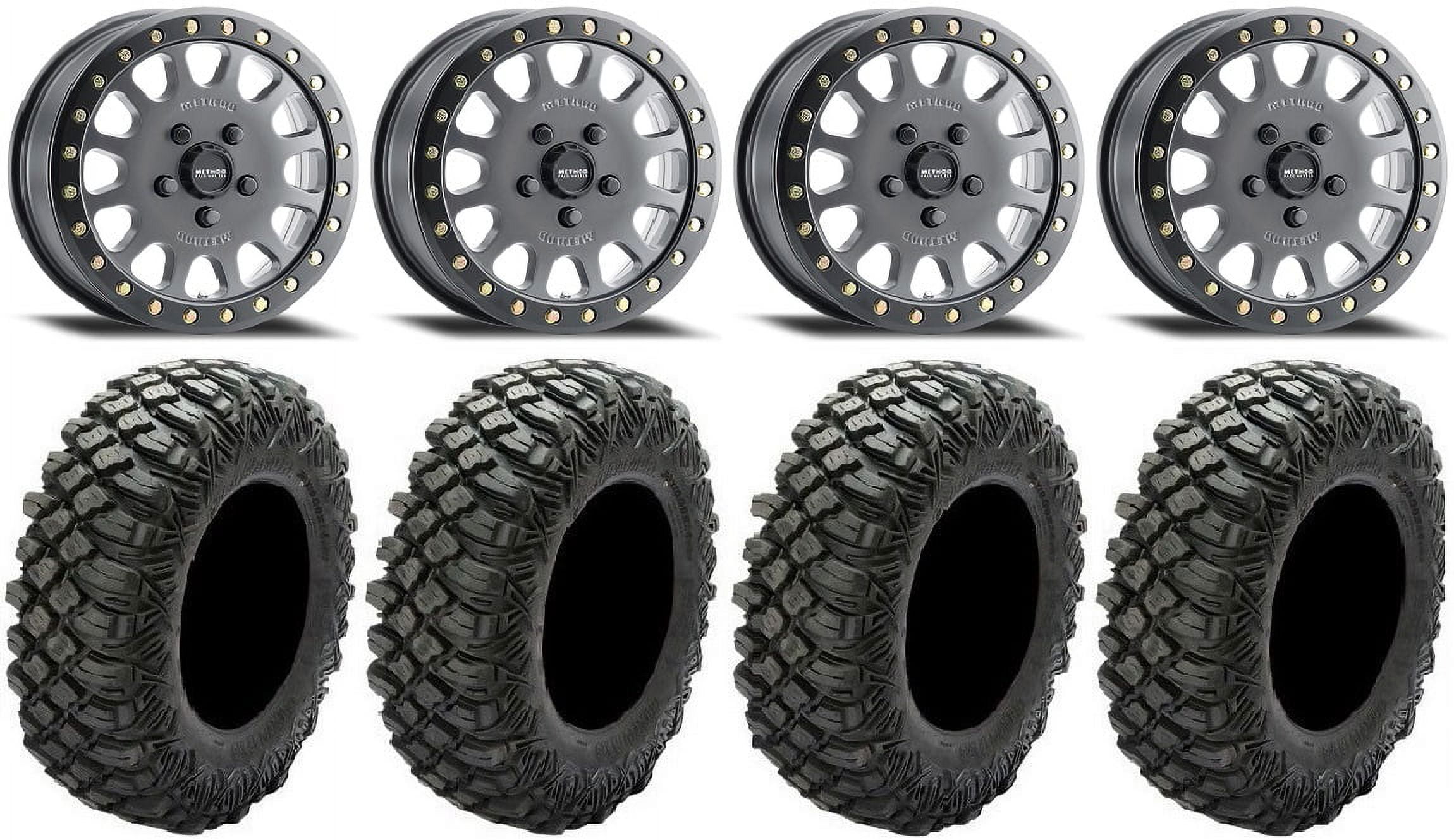 Method 401 Bdlk 15" Wheels Ti 35" Crawler XG Tires Polaris RZR Turbo R ...