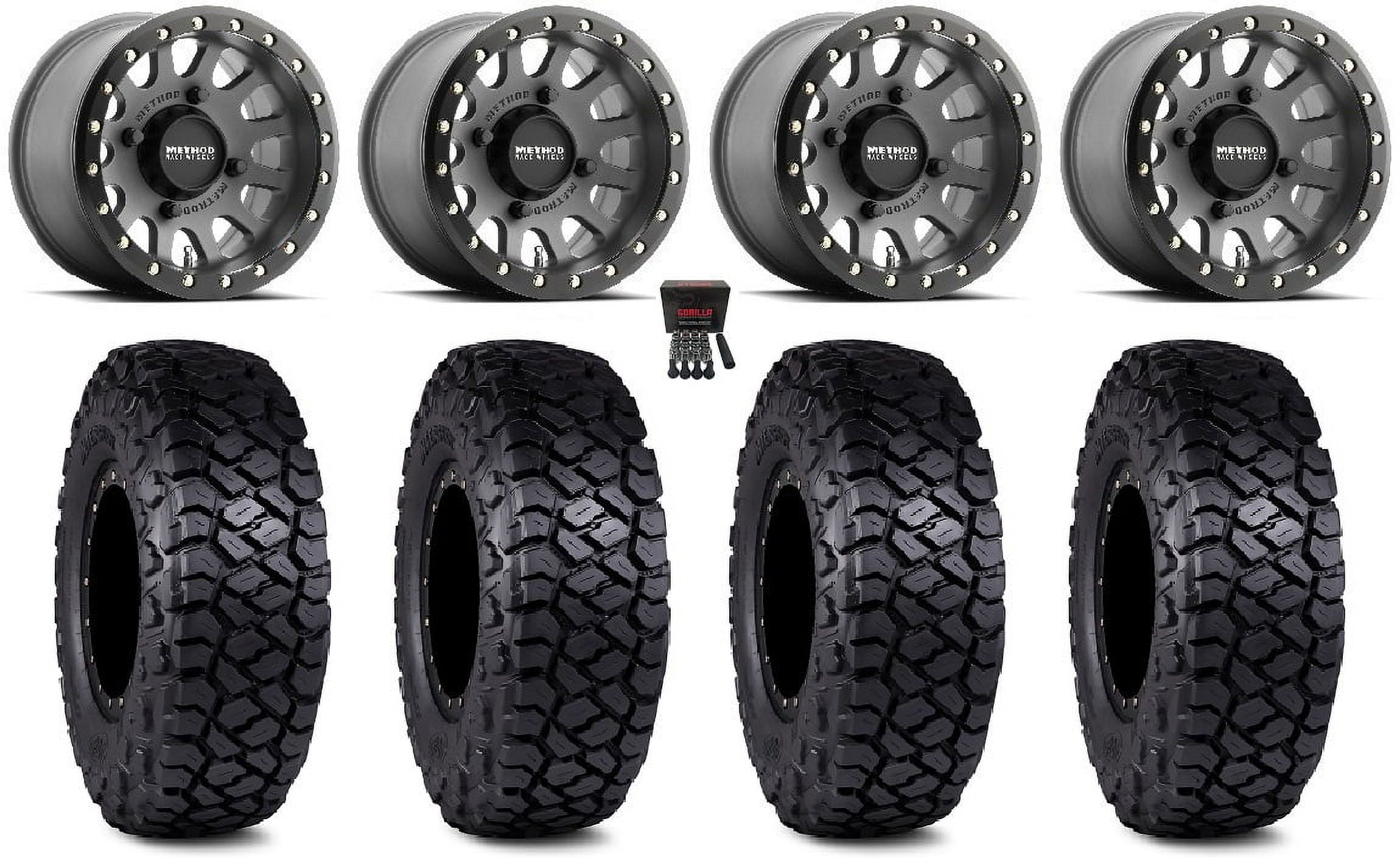 Method 401 Bdlk 15" Wheels Ti 5+2 32" Intersect Tires Can-Am Commander ...