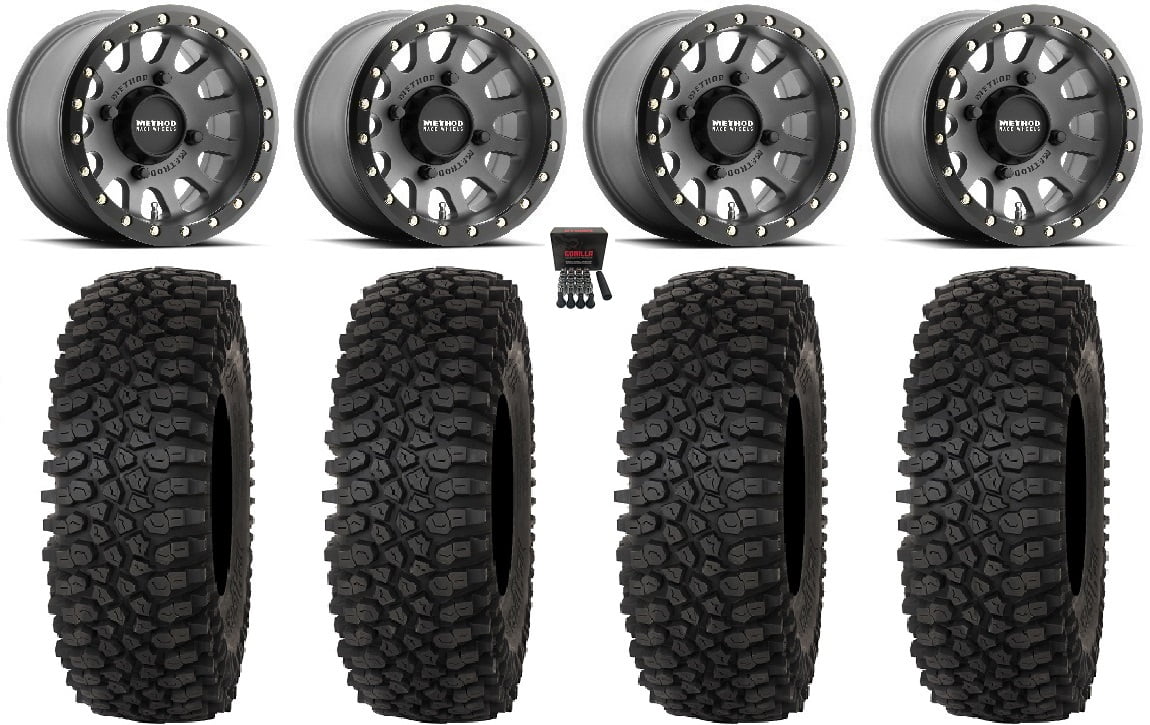 Method 401 Bdlk 15" Wheels Ti 5+2 35" Roctane ST Tires Polaris RZR XP ...
