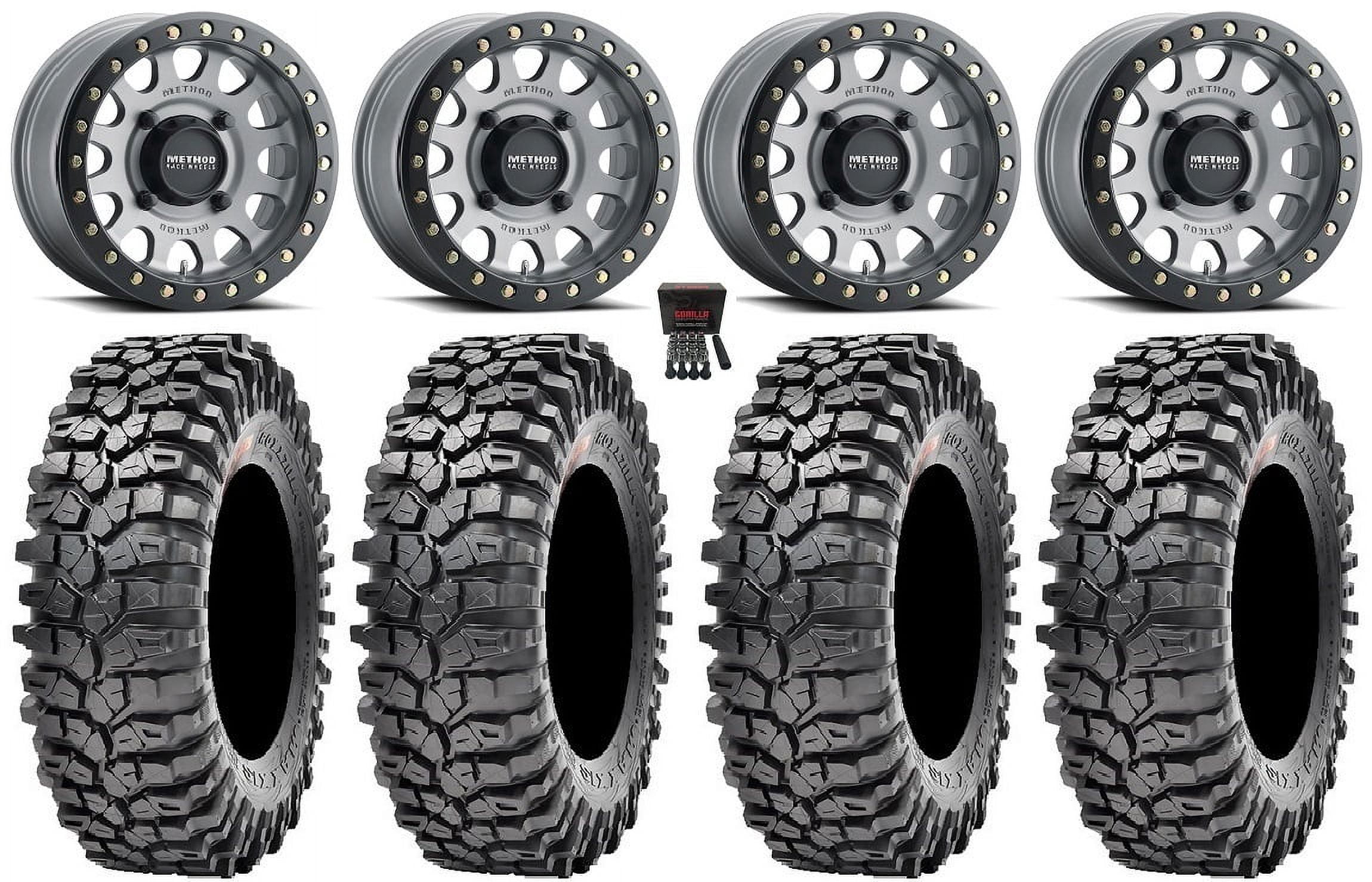 Method 401 Bdlk 15x6 Wheels Ti 32" Roxxzilla 396 Tires Polaris RZR XP ...