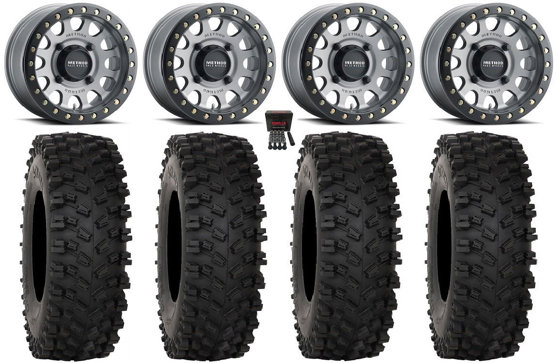 Method 401 Bdlk 15x6 Wheels Ti 35" ATX470 Tires Polaris RZR XP 1000 ...