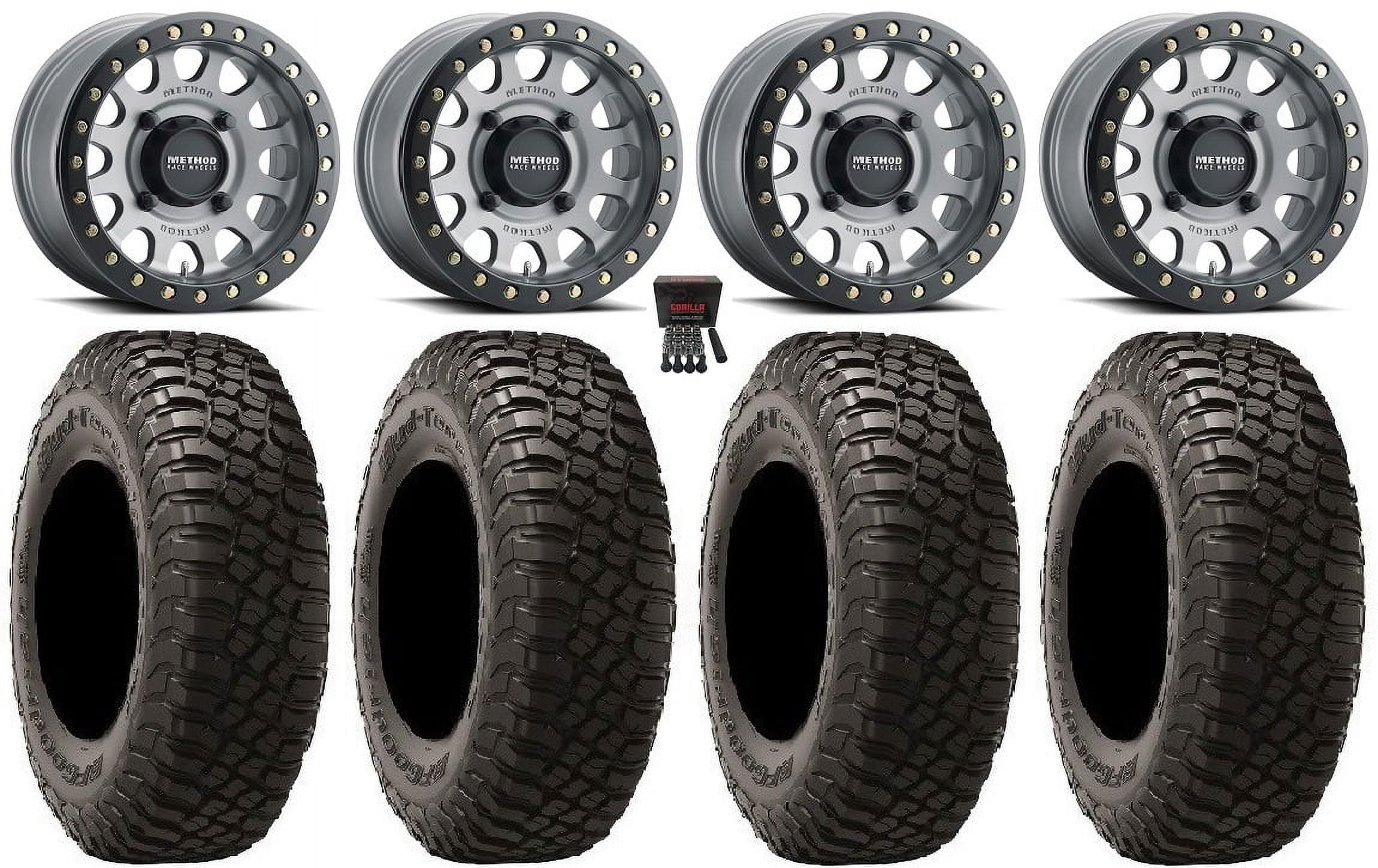 Method 401 Bdlk 15x6 Wheels Ti 35" BFG KM3 Tires Polaris RZR XP 1000 ...