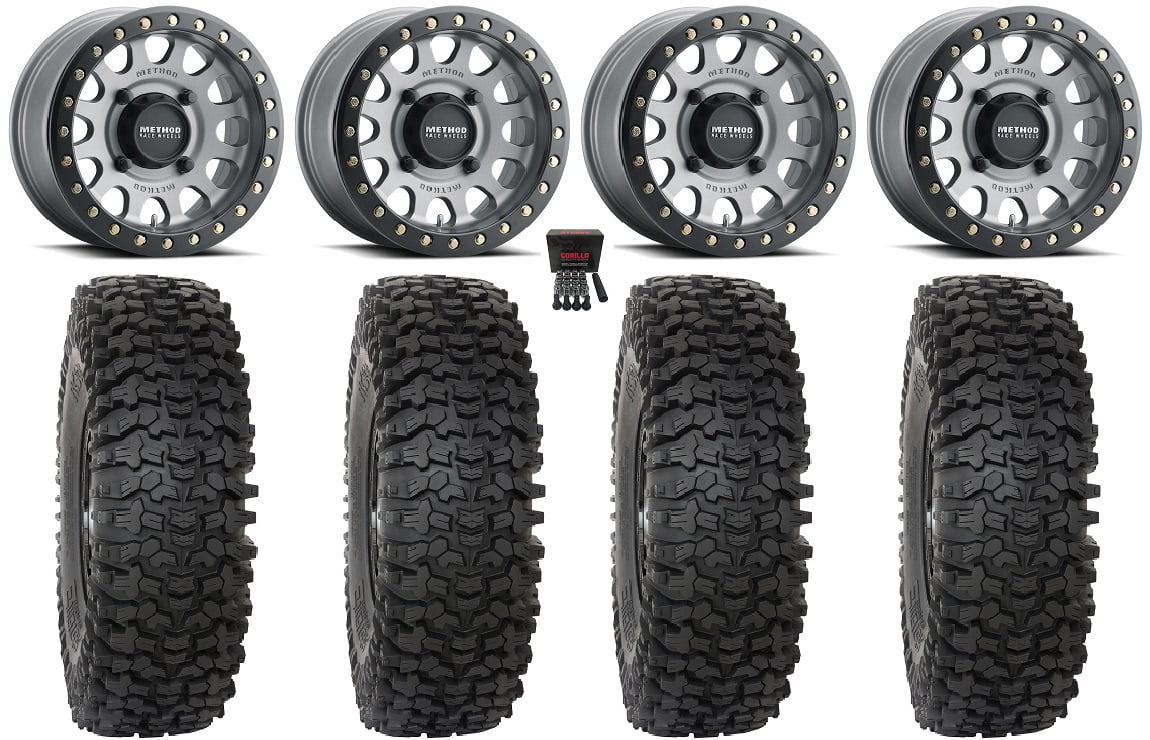 Method 401 Bdlk 15x6 Wheels Ti 37" RC500S Sticky Tires Can-Am Maverick ...