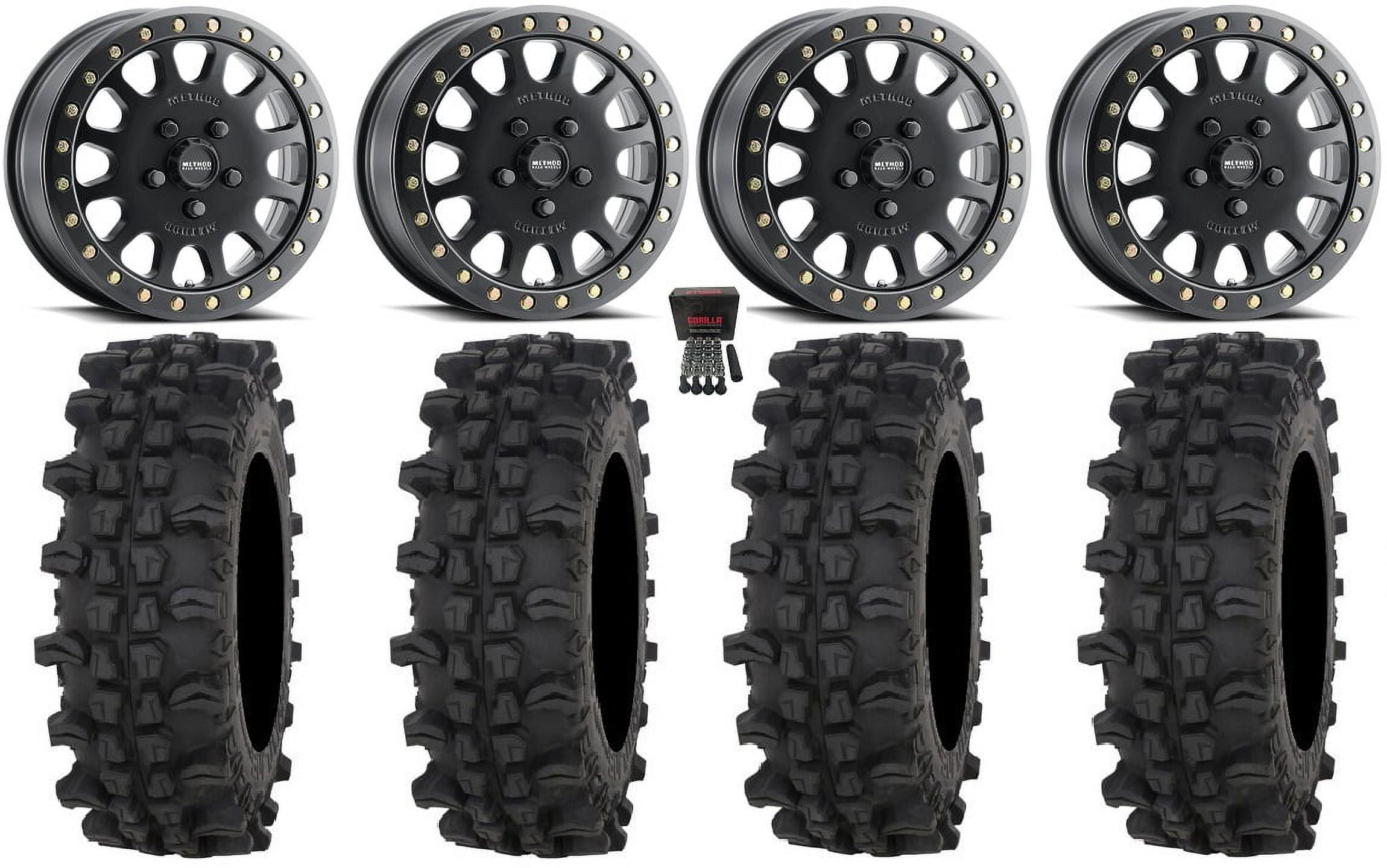 Method 401 Beadlock 15" Wheels Black 32" ACP Tires Polaris RZR Turbo R ...
