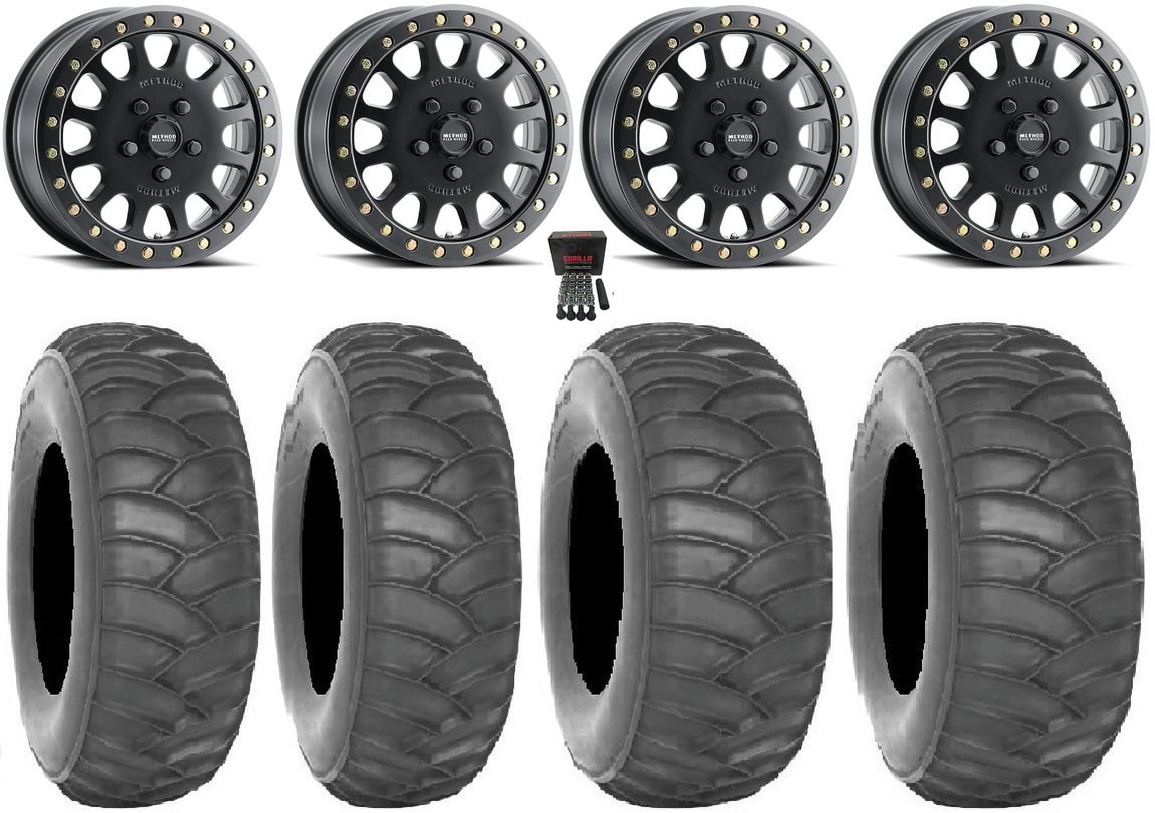 Method 401 Beadlock 15" Wheels Black 32" SS360 Tires Polaris RZR Turbo ...