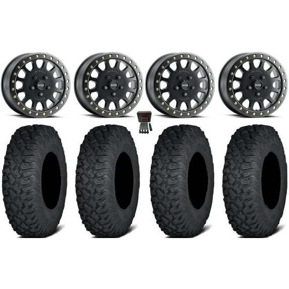 Method 401 Beadlock 15" Wheels Black 33" Coyote Tires Polaris RZR Turbo ...
