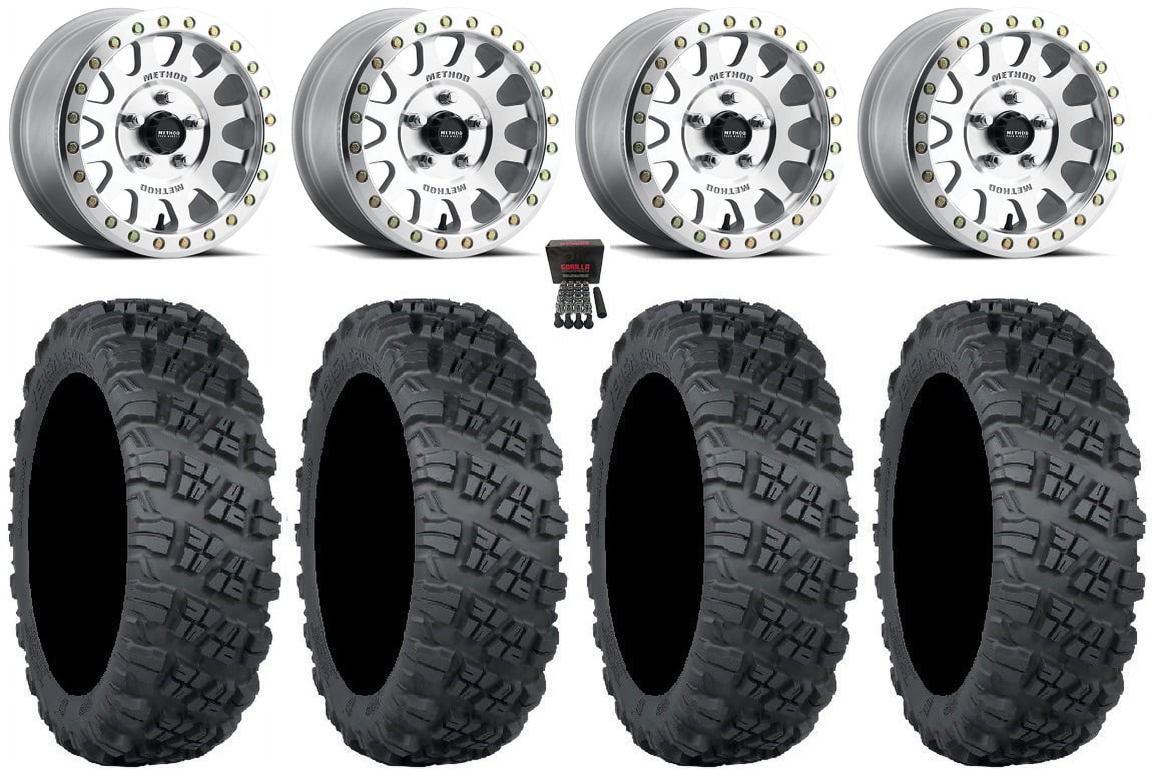 Method 401 Beadlock 15" Wheels Raw 33" Versa Cross V3 Tires Polaris RZR ...