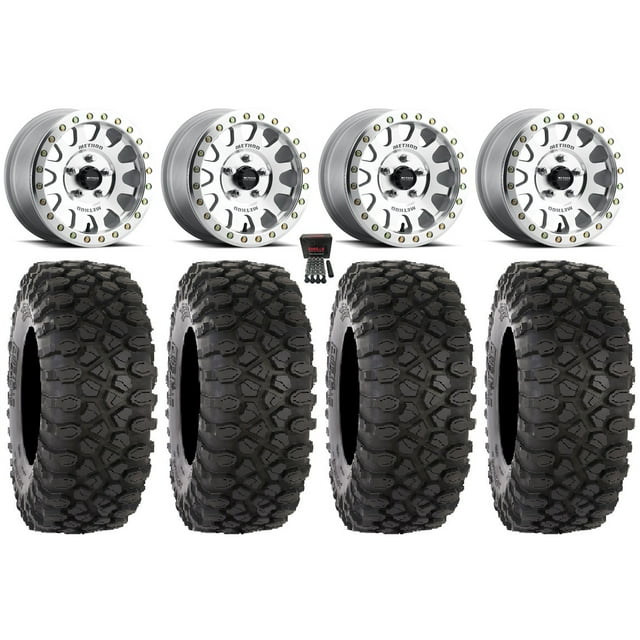 Method 401 Beadlock 15" Wheels Raw 33" XC450 Tires Polaris RZR Turbo R ...