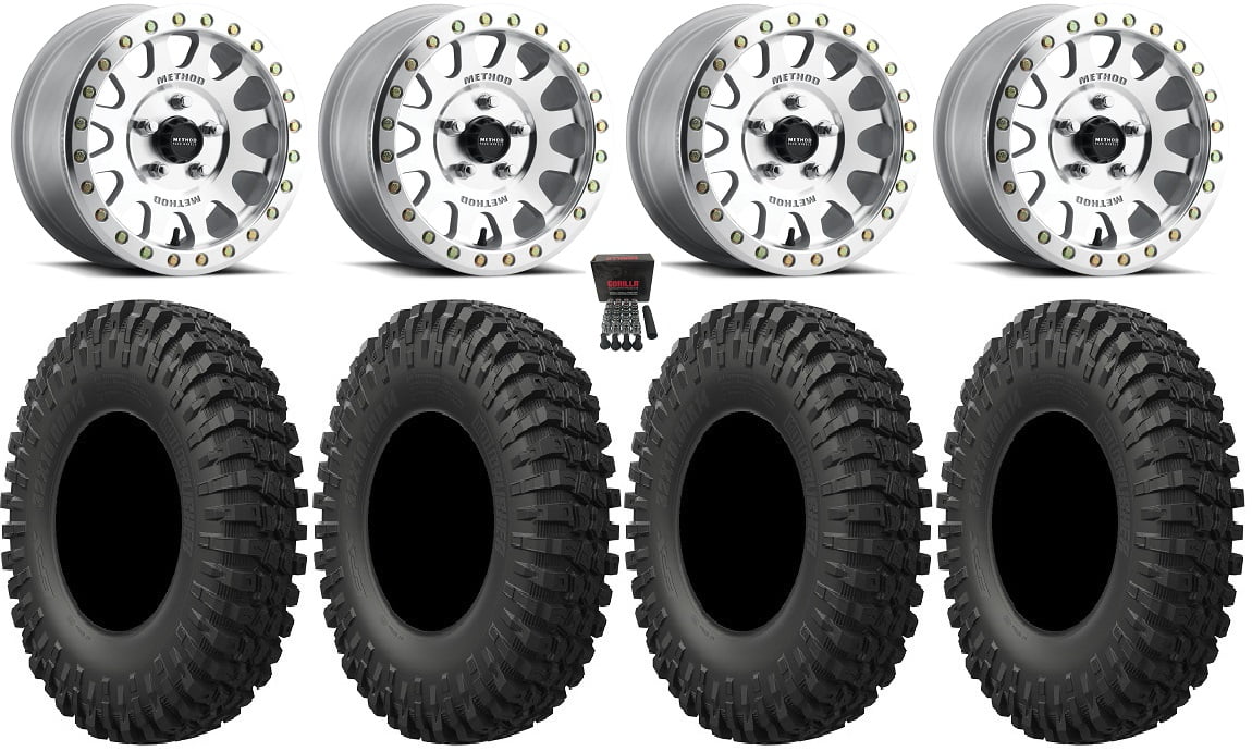 Method 401 Beadlock 15" Wheels Raw 35" MotoCrusher Tires Polaris RZR ...