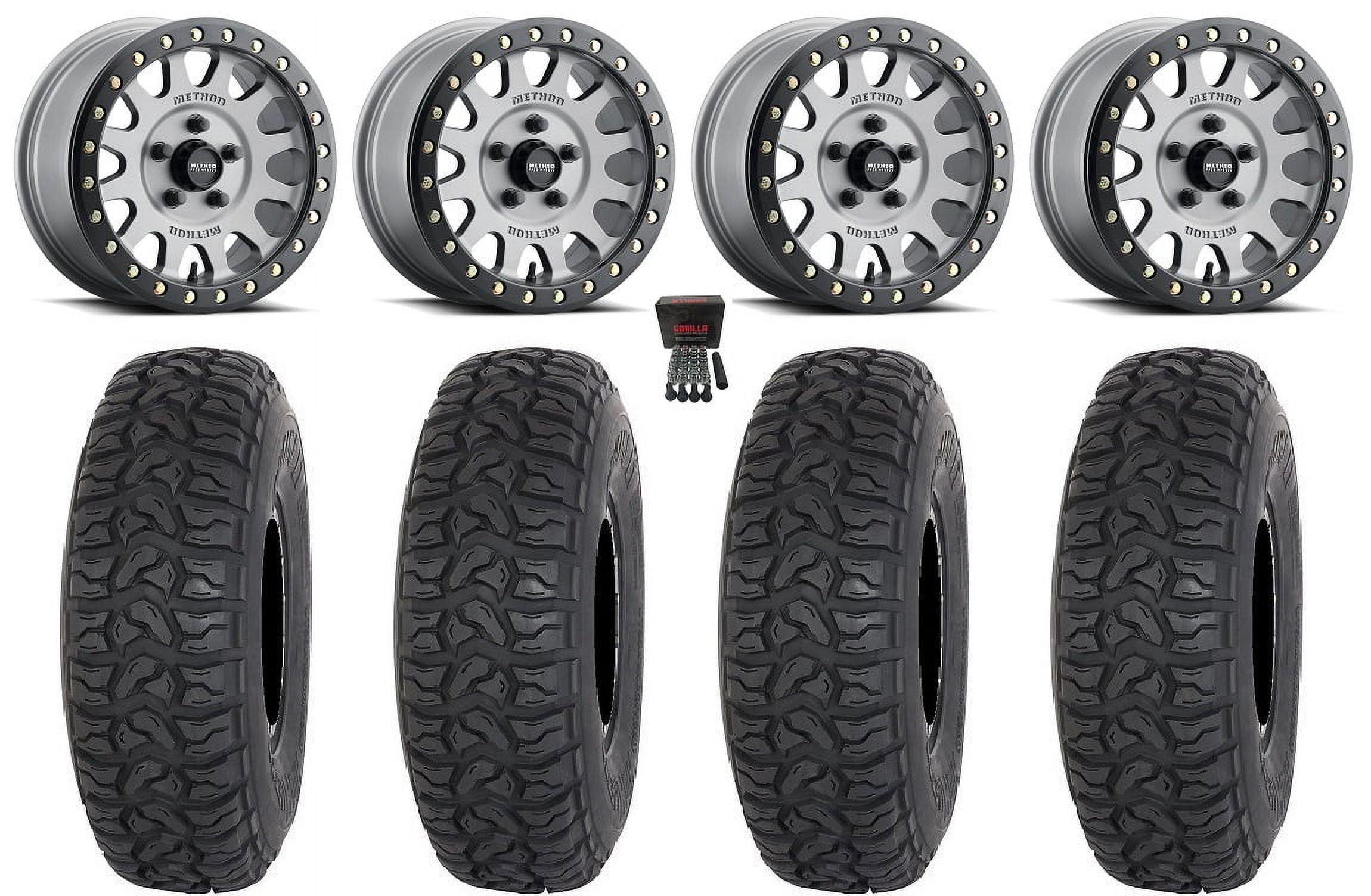 Method 401 Beadlock 15" Wheels Titanium 32" Chicane LT Tires Polaris ...