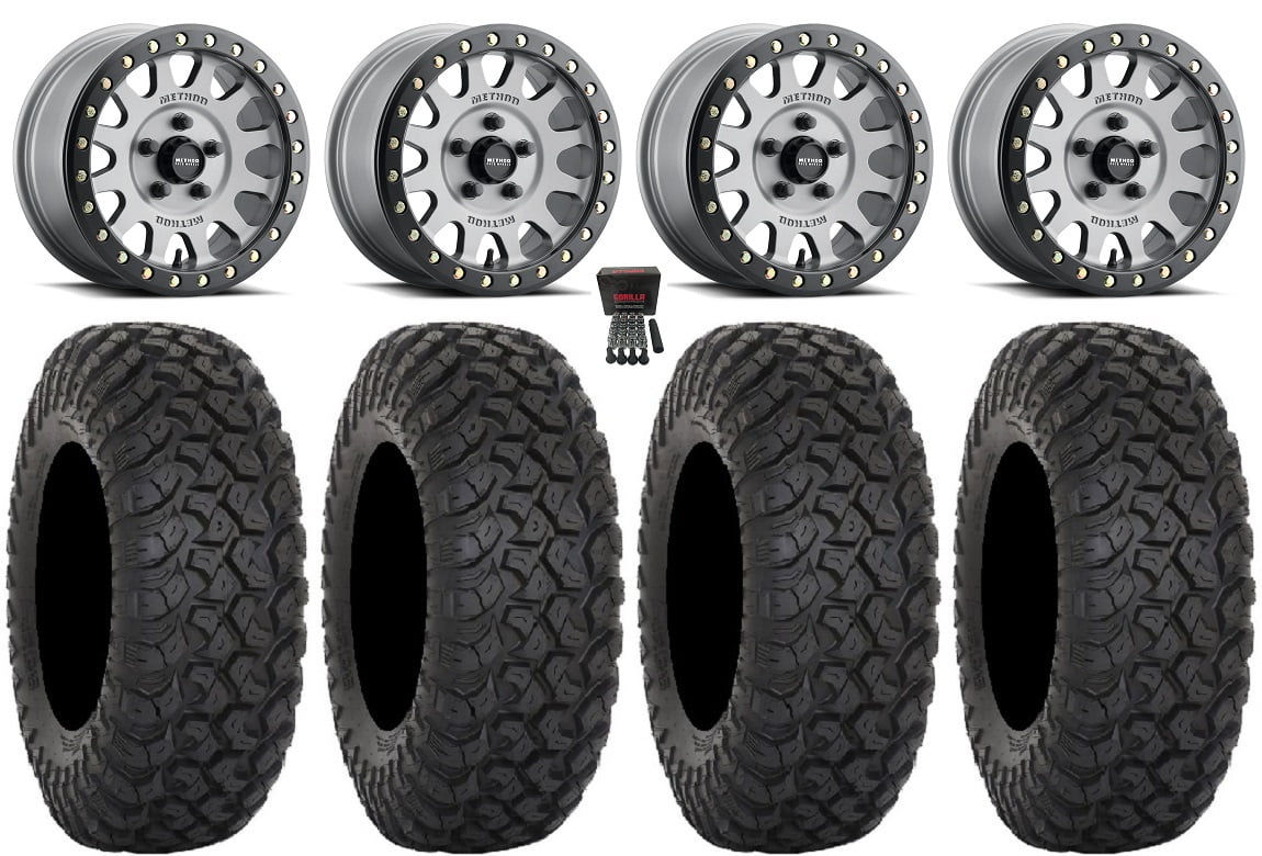 Method 401 Beadlock 15" Wheels Titanium 32" RT320 Tires Polaris RZR ...