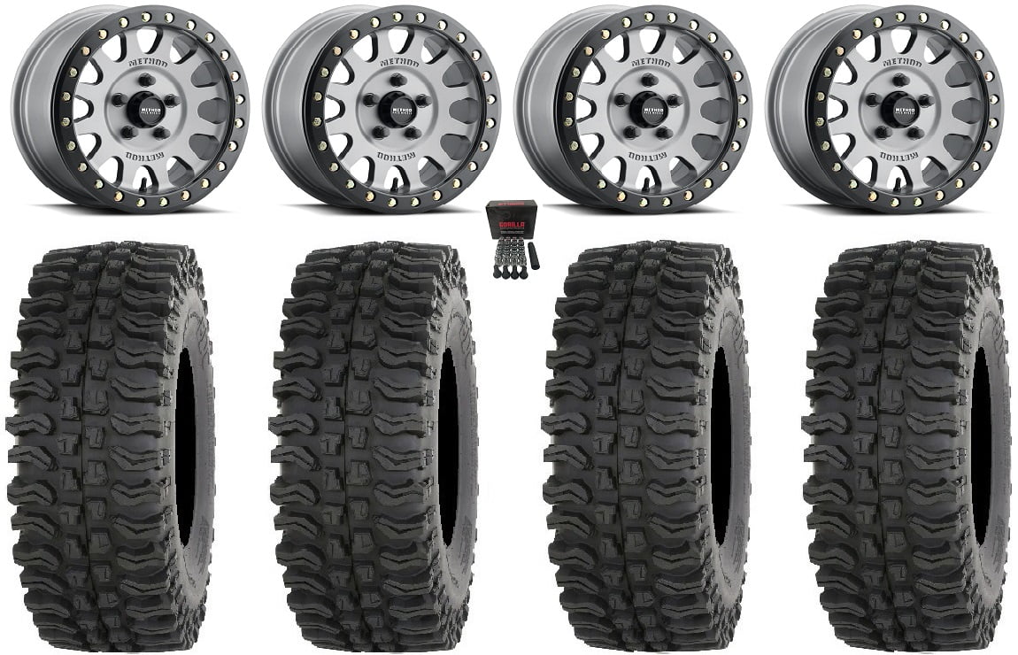 Method 401 Beadlock 15" Wheels Titanium 33" BDC Tires Polaris RZR Turbo ...