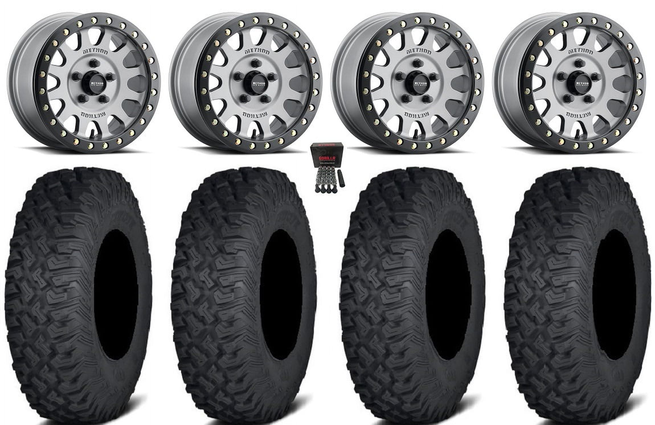 Method 401 Beadlock 15" Wheels Titanium 35" Coyote Tires Polaris RZR ...